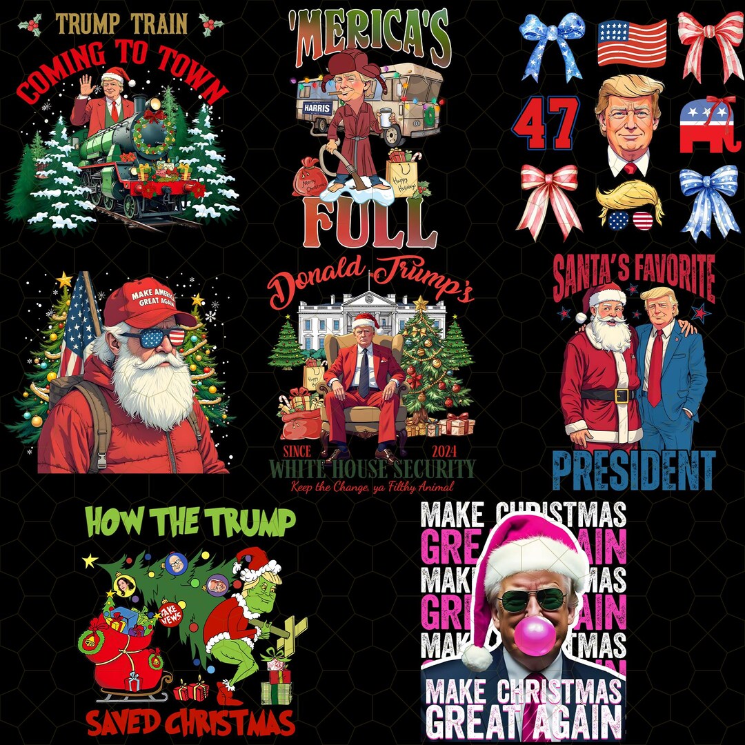 Bundle Trump Christmas Png, Trump I'll Be Home for Christmas Png ...