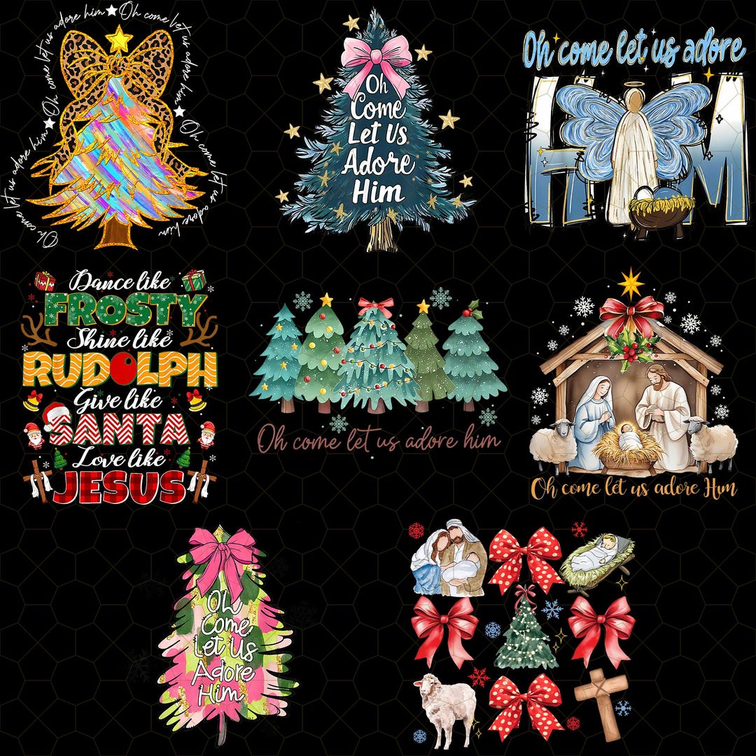 Coquette Vintage Religious Christmas Bundle PNG, Baby Jesus, Christian ...