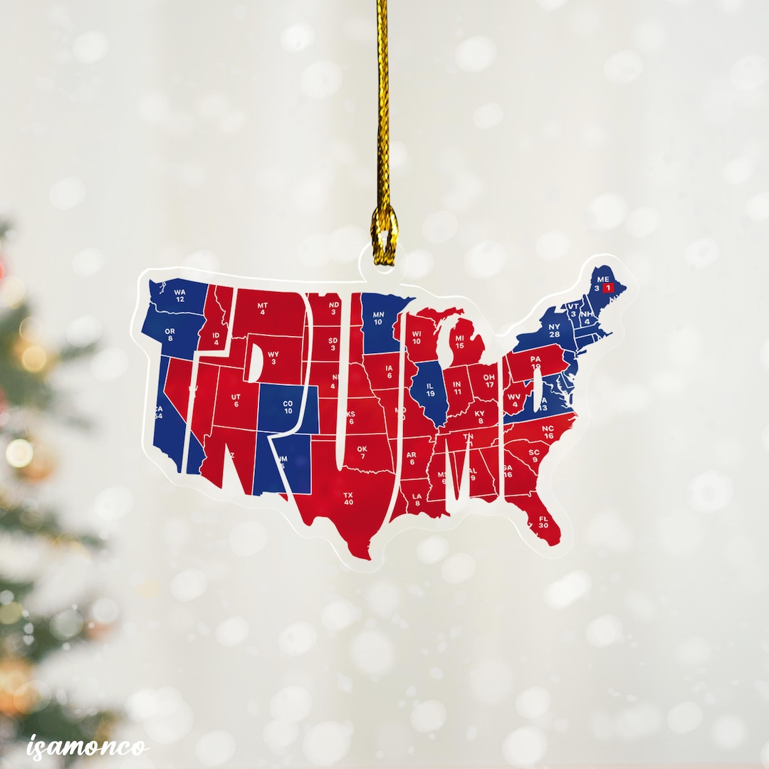 US Presidential Election 2024 Map Ornament, 2024 Election Map Ornament ...