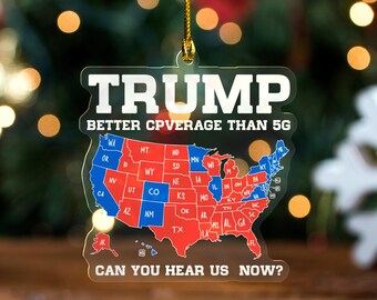 Election Map 2024 Acrylic Ornament, US Presidential Election 2024 Map ...