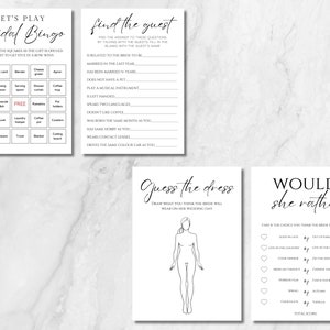 Minimalist Bridal Shower Games, Couple Shower Games Bundle ...