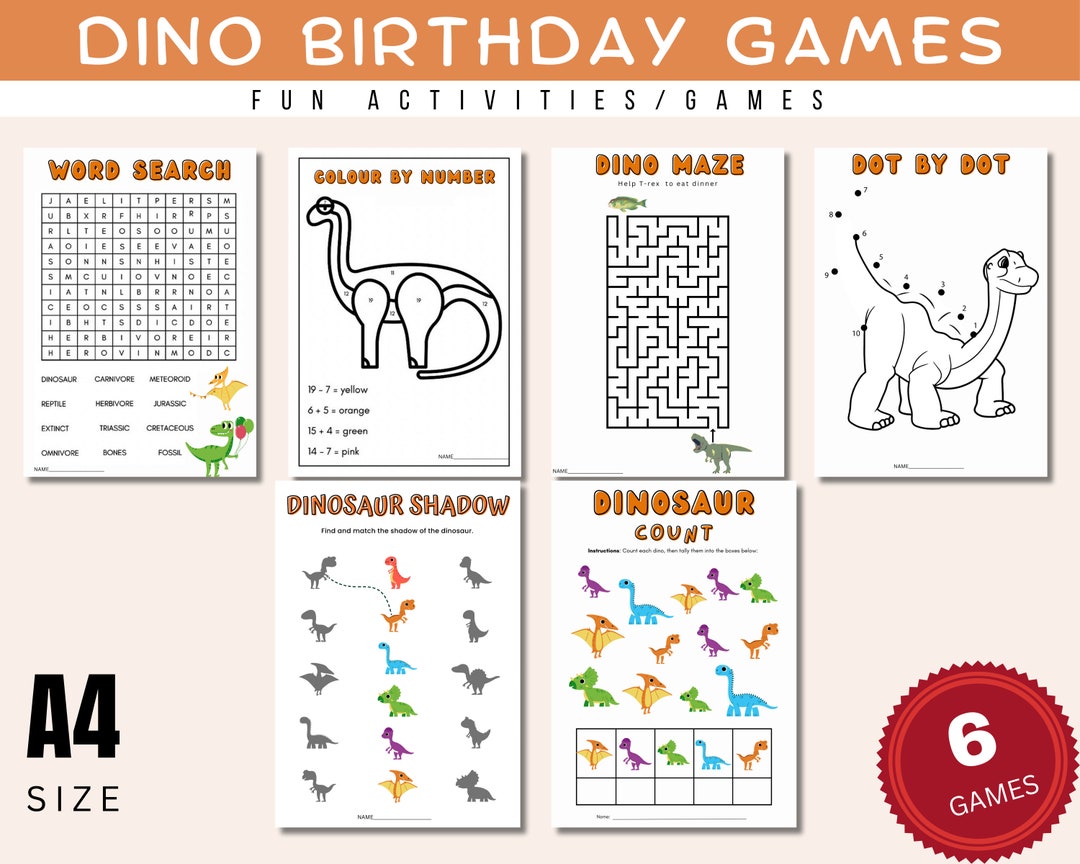 Dinosaur Birthday Games, Dinosaur Birthday Activities, Dino Birthday ...