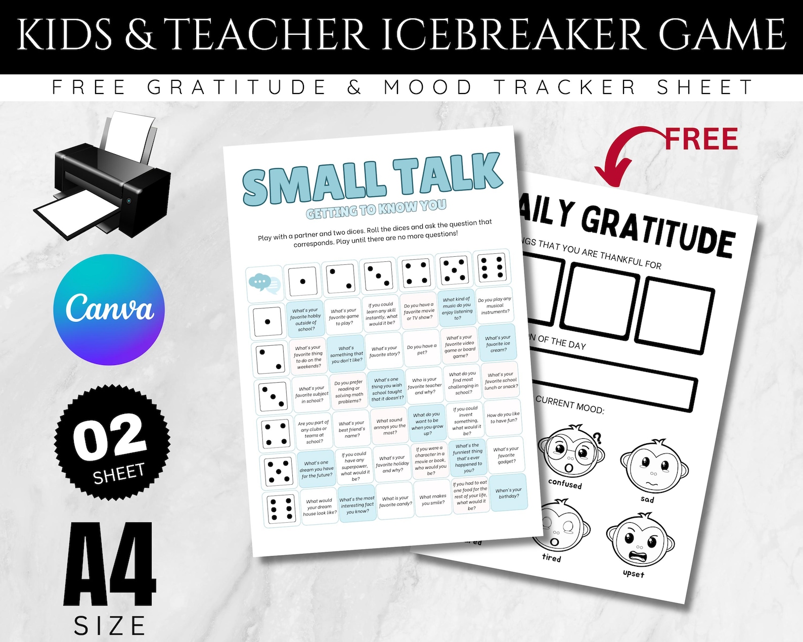 Editable Dicebreaker Game, Games for Kid, Teacher Resource, Roll and ...