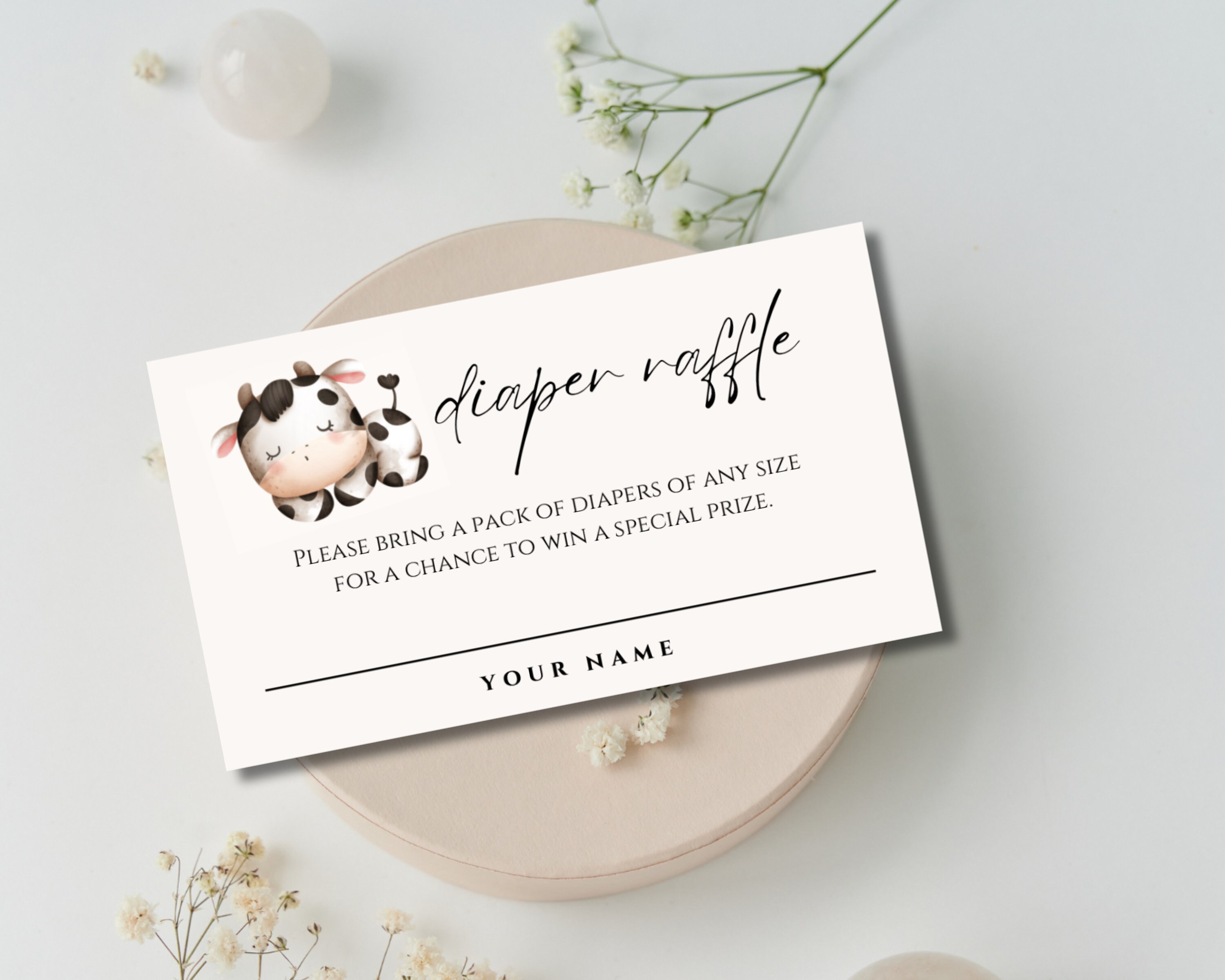 Cow Diaper Raffle | Cow Diaper Raffle Tickets | Cow Diaper Raffle Sign ...