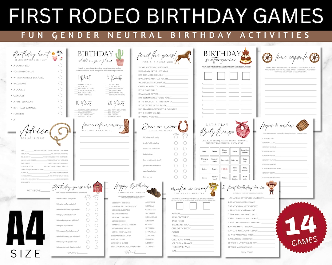 First Rodeo Birthday Games, Farm 1st Birthday Party Games, Barn ...