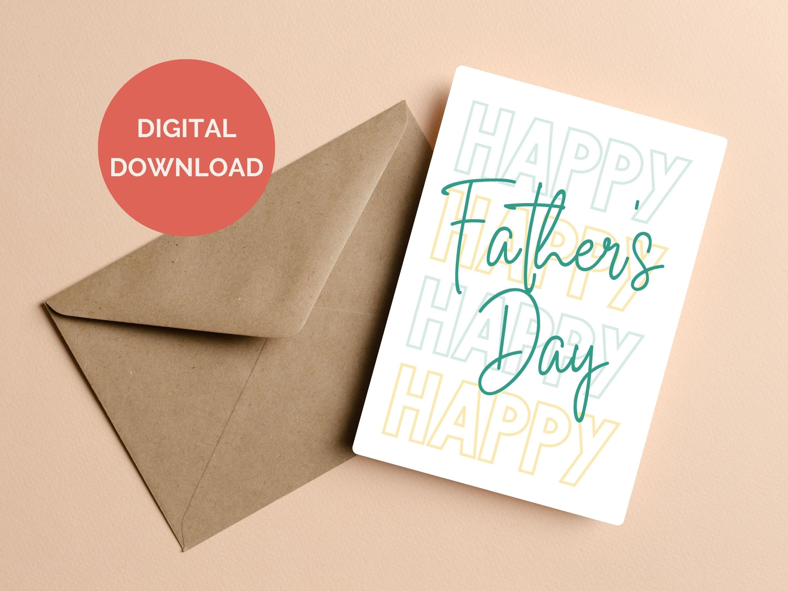 Happy Happy Father's Day Card | Printable Card for Dad | Love You Dad ...