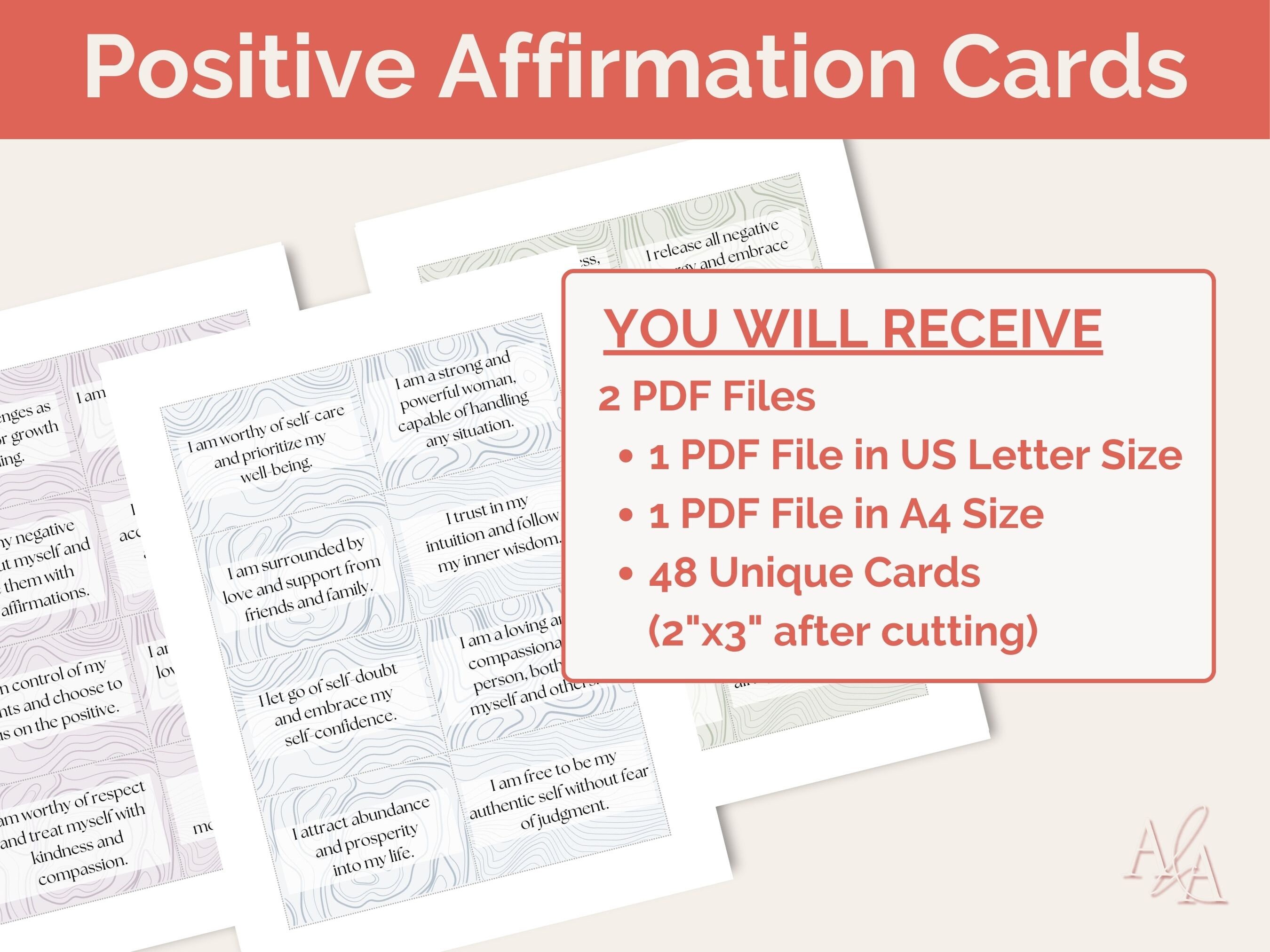 Positive Affirmation Cards | Printable Motivation Cards | Self Love for ...