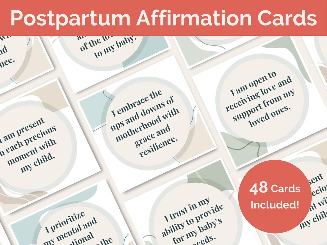 Postpartum Affirmation Cards for New Moms | Expecting Mom Gift ...