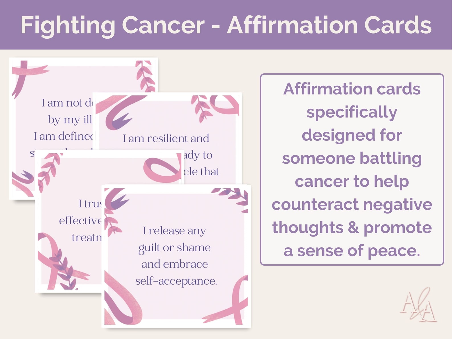 Cancer Fighting Affirmation Cards Healing Affirmations for Cancer ...