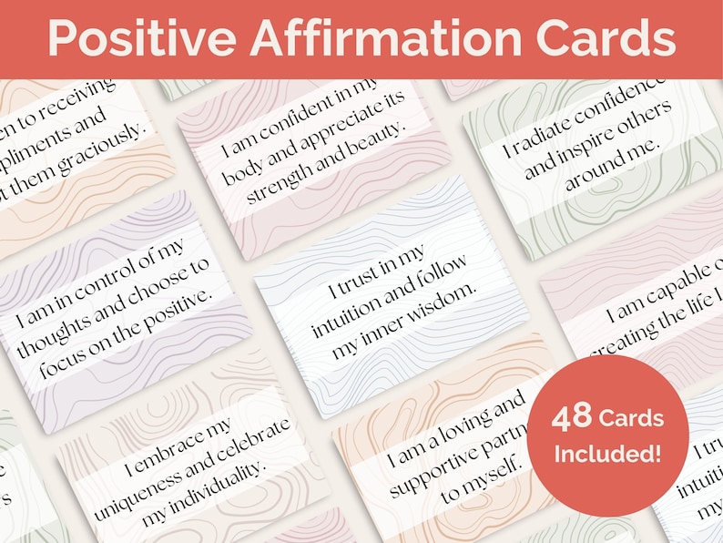 Positive Affirmation Cards | Printable Motivation Cards | Self Love for ...