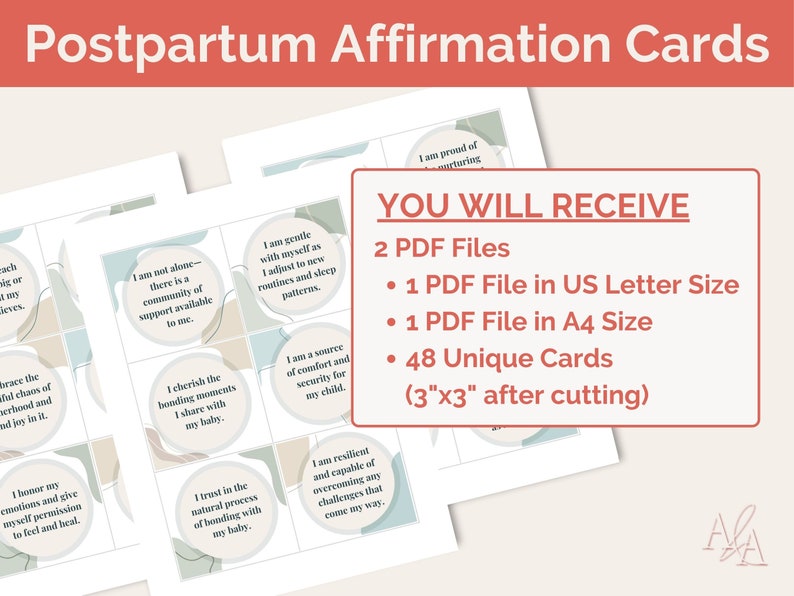 Postpartum Affirmation Cards for New Moms Expecting Mom Gift - Etsy