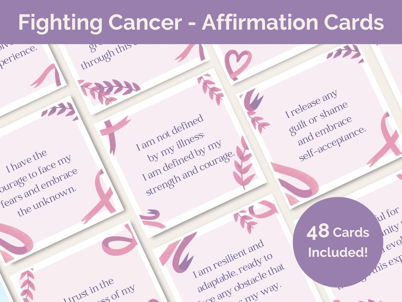 Cancer Fighting Affirmation Cards | Healing Affirmations for Cancer ...