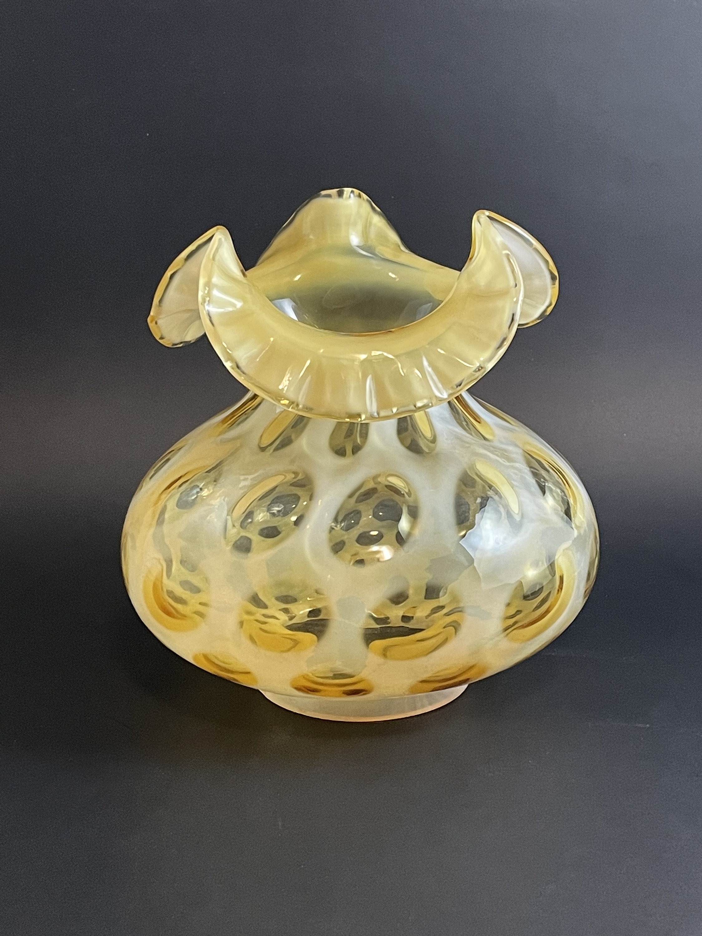 Fenton Opalescent Honeysuckle Coin Dot Lamp Shade, Ruffled Rim, 3-1/8 ...
