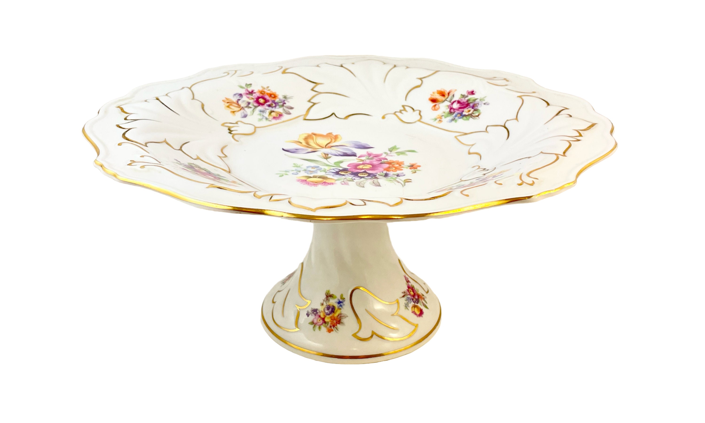 Weimar Jutta Pattern Pedestal Cake Stand, Made in German Democratic ...