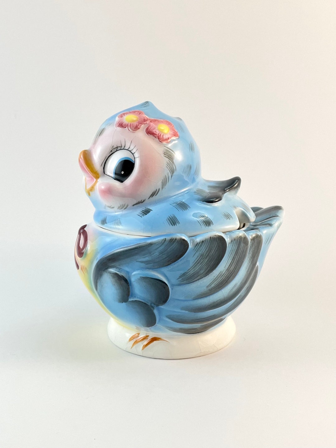 Esd/lefton Japan Blue Bird Jam or Sugar Dish, Hand Painted, Pattern ...