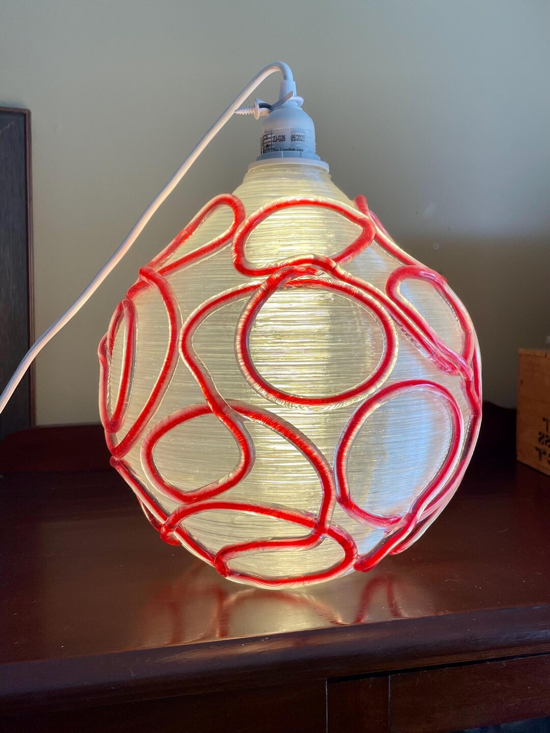 Lucite Red White Swag Lamp With Updated Fixture 1960s - Etsy