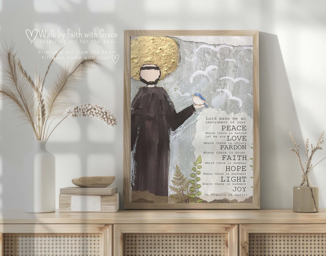 St Francis of Assisi Catholic Printable Art - Peace Prayer of Saint ...
