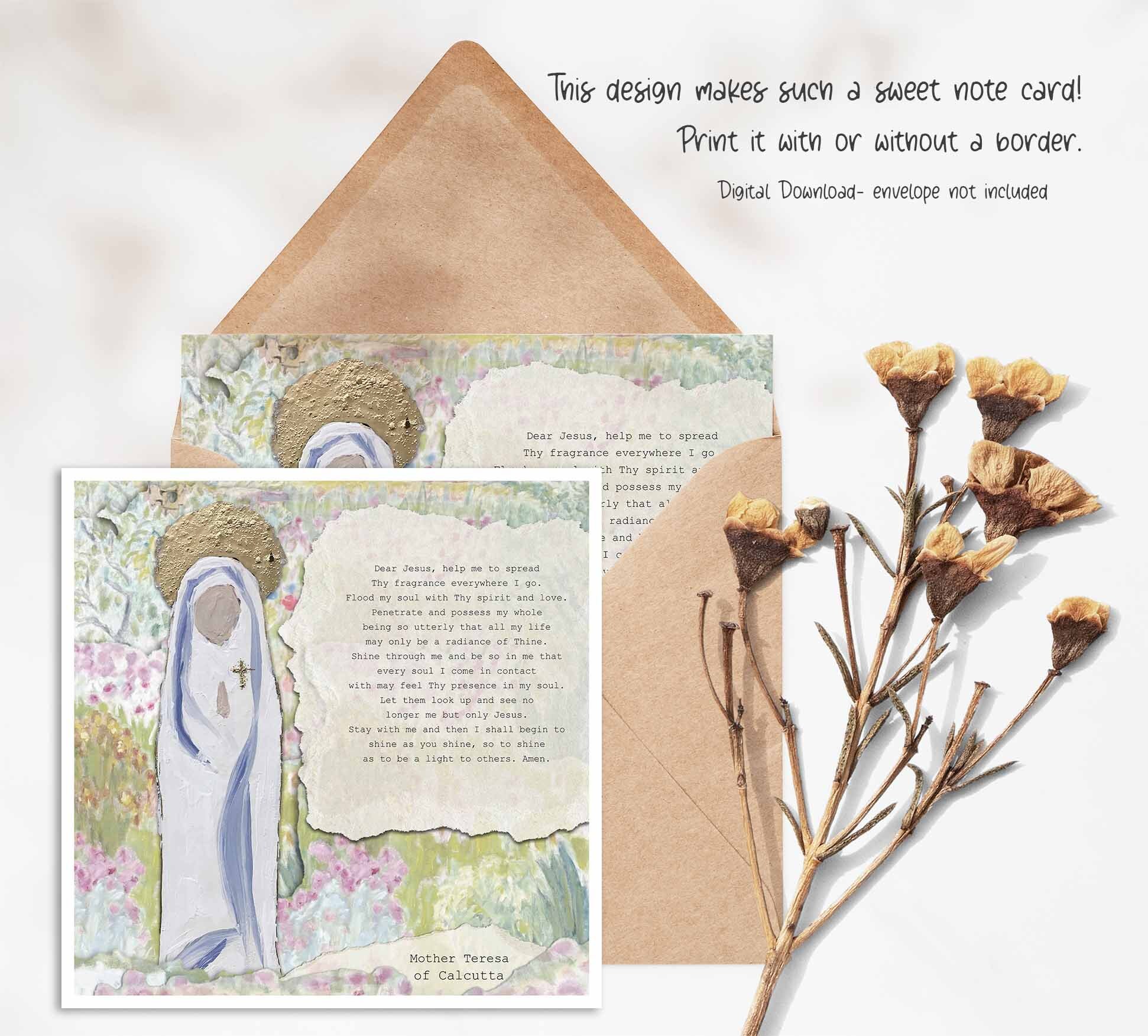 Mother Teresa of Calcutta Catholic Wall Art PRINTABLE Digital Download ...