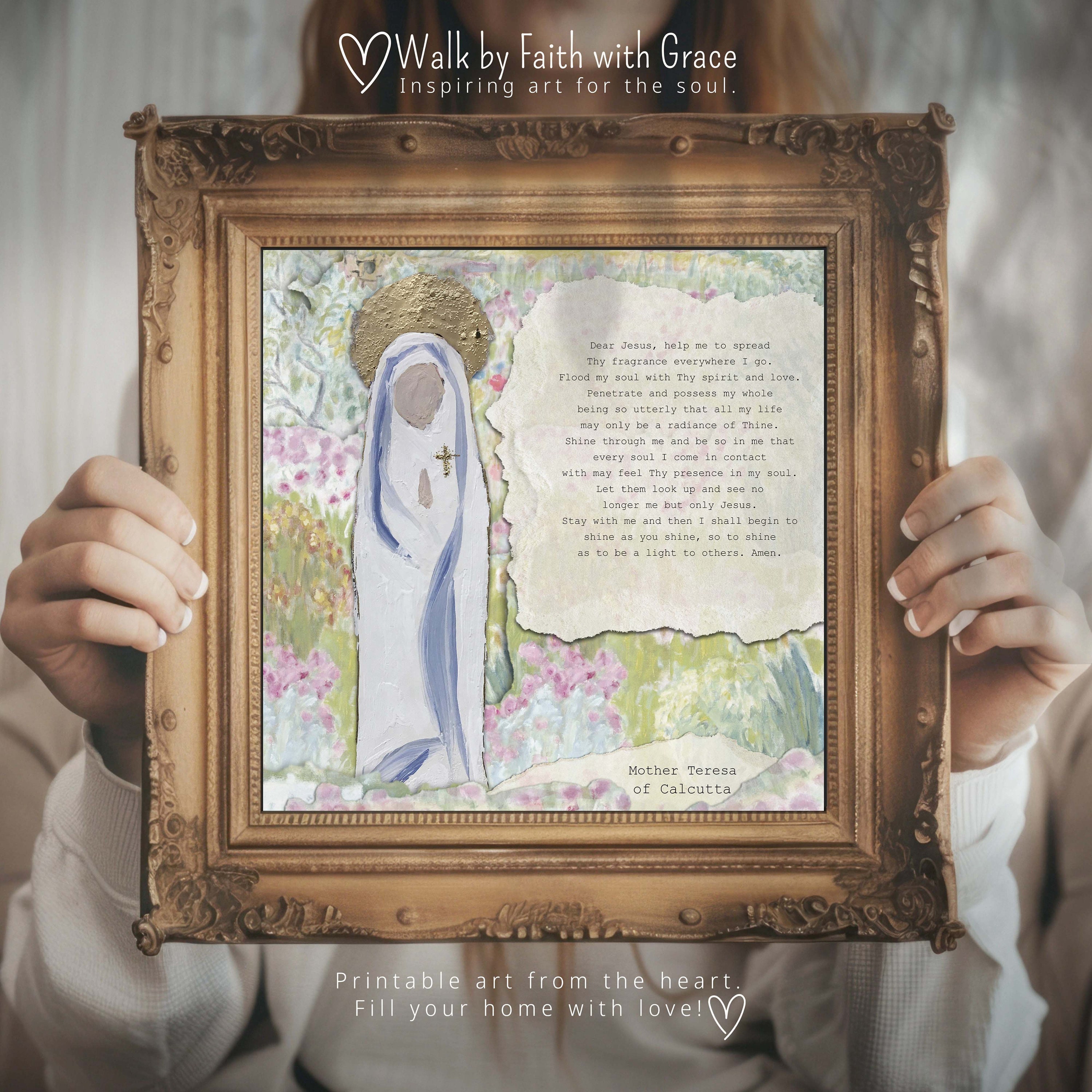 Mother Teresa of Calcutta Catholic Wall Art PRINTABLE Digital Download ...