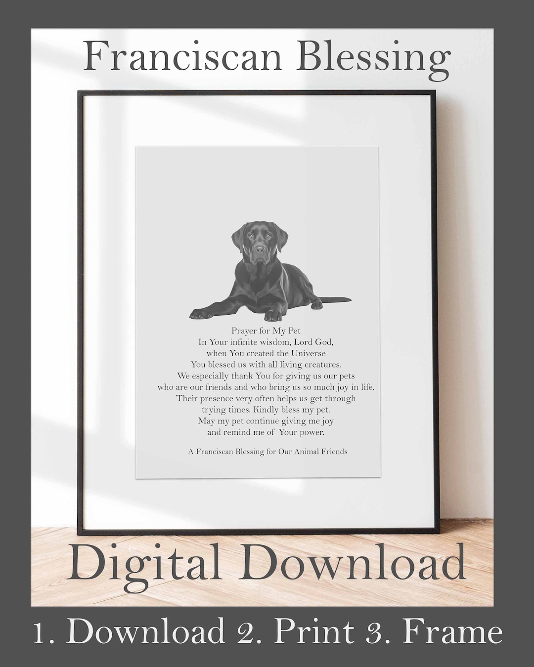 Franciscan Blessing for Pets Digital Download Catholic Prayer Print ...