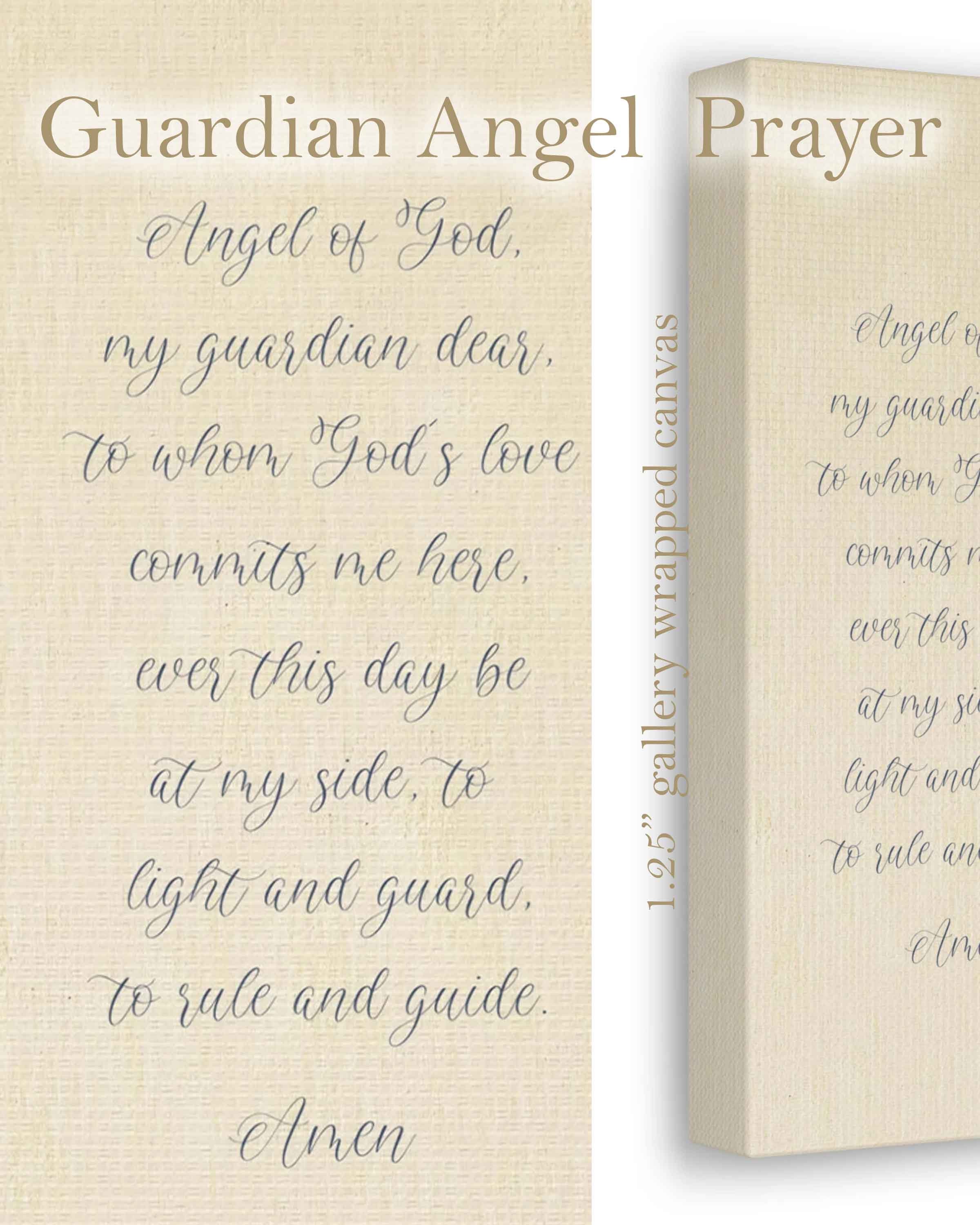 Angel 10x20 Canvas Print Guardian Angel Prayer Wall Art Religious Print ...
