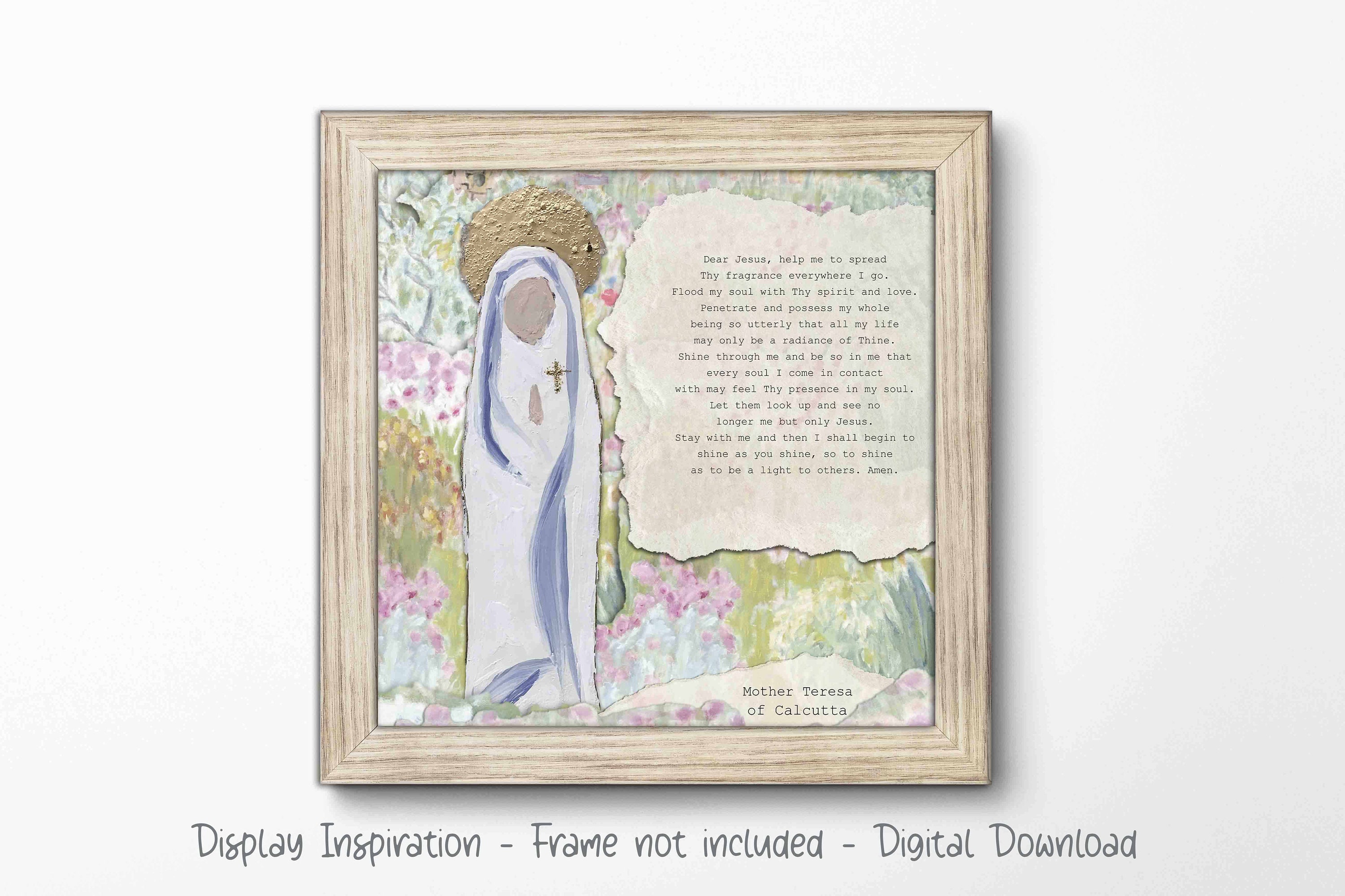 Mother Teresa of Calcutta Catholic Wall Art PRINTABLE Digital Download ...