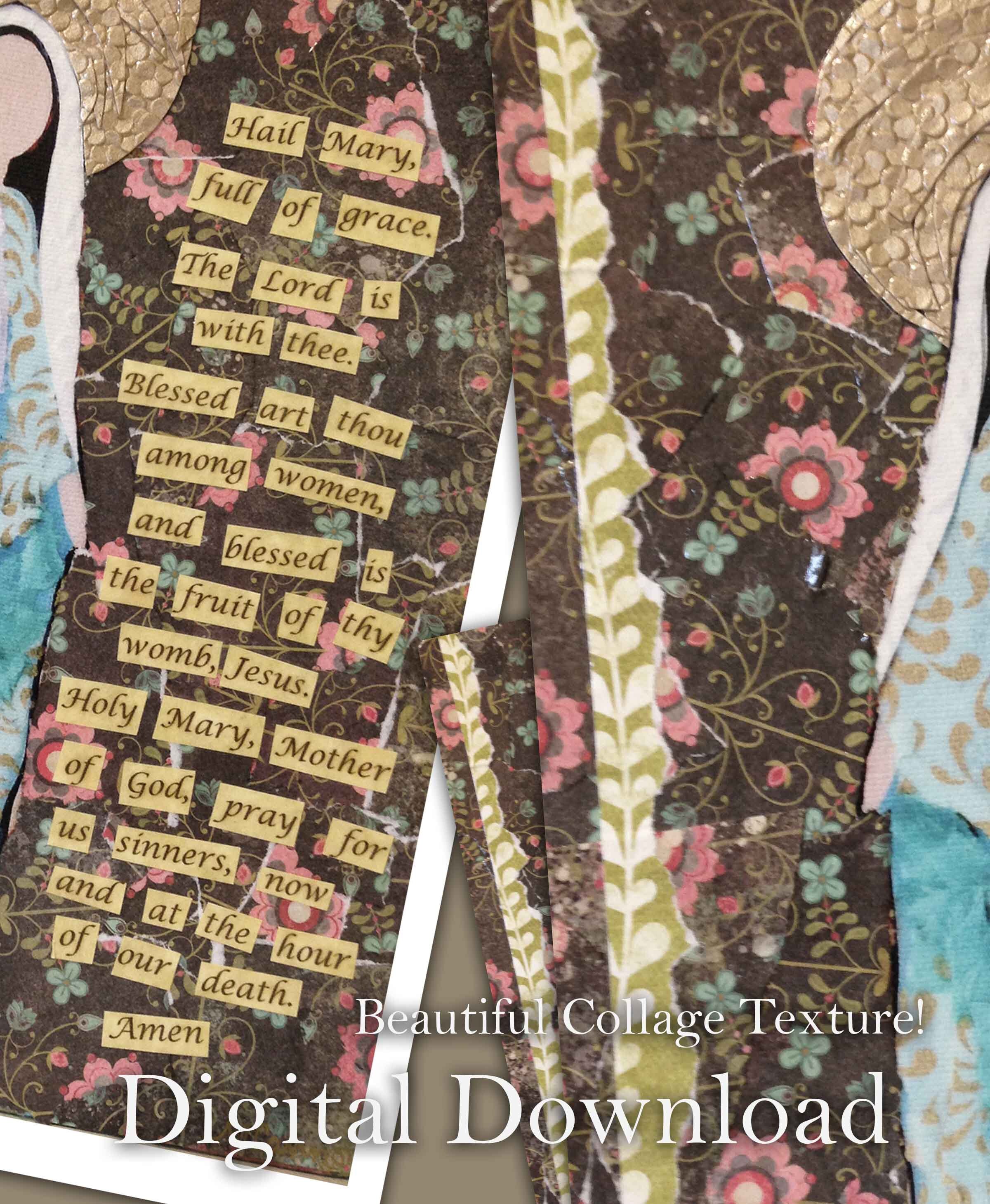 Hail Mary Prayer Collage Digital Download Catholic Wall - Etsy