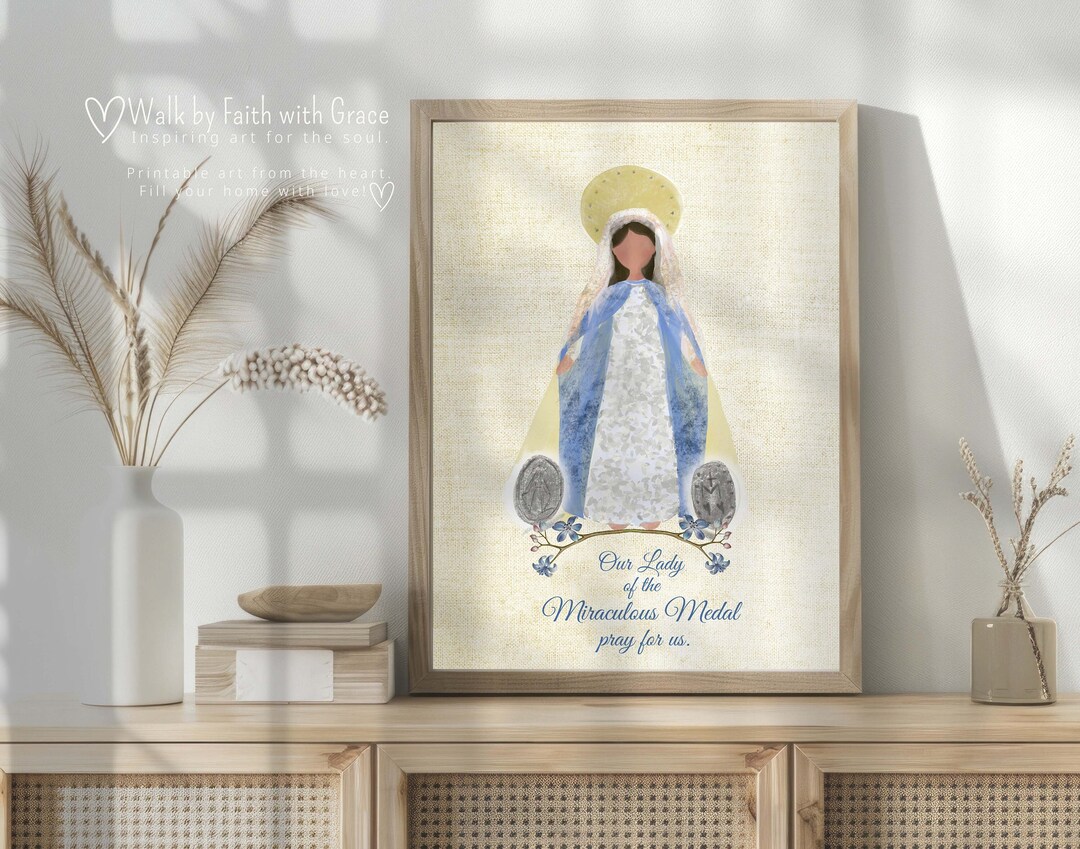 Our Lady of the Miraculous Medal Art: Virgin Mary Print (digital ...
