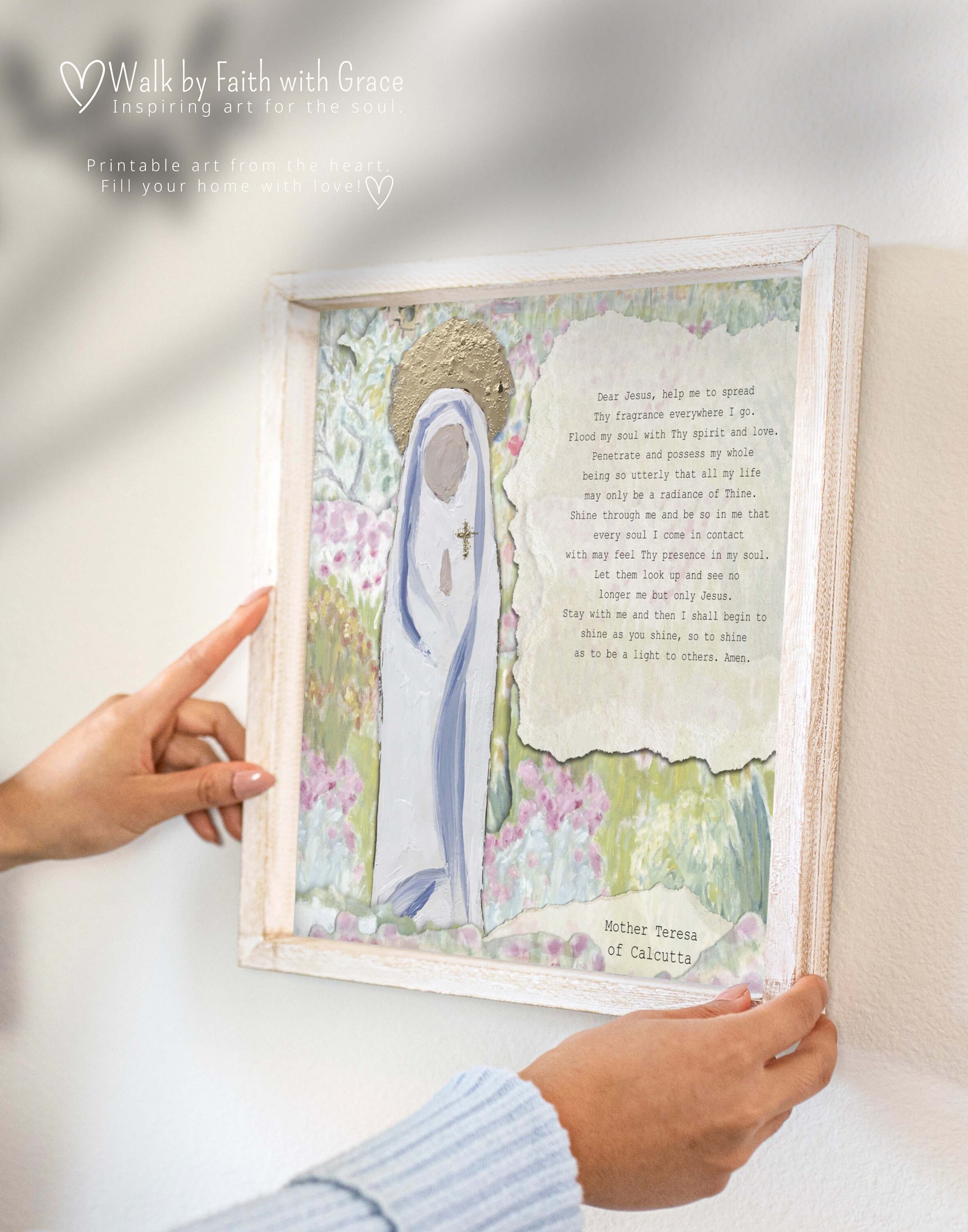 Mother Teresa of Calcutta Catholic Wall Art PRINTABLE Digital Download ...