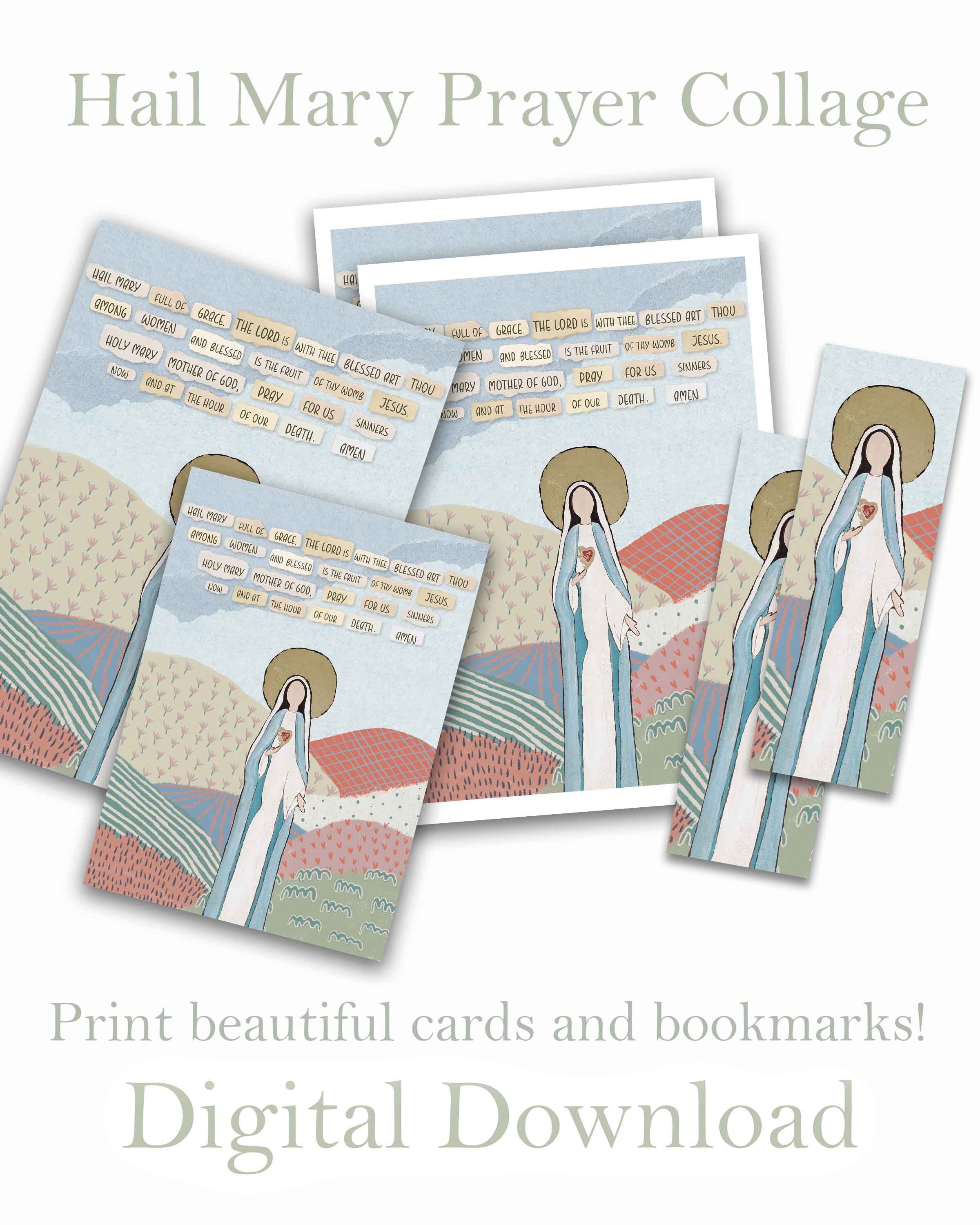 Hail Mary Collage – Digital Download Printable Catholic Wall Art ...