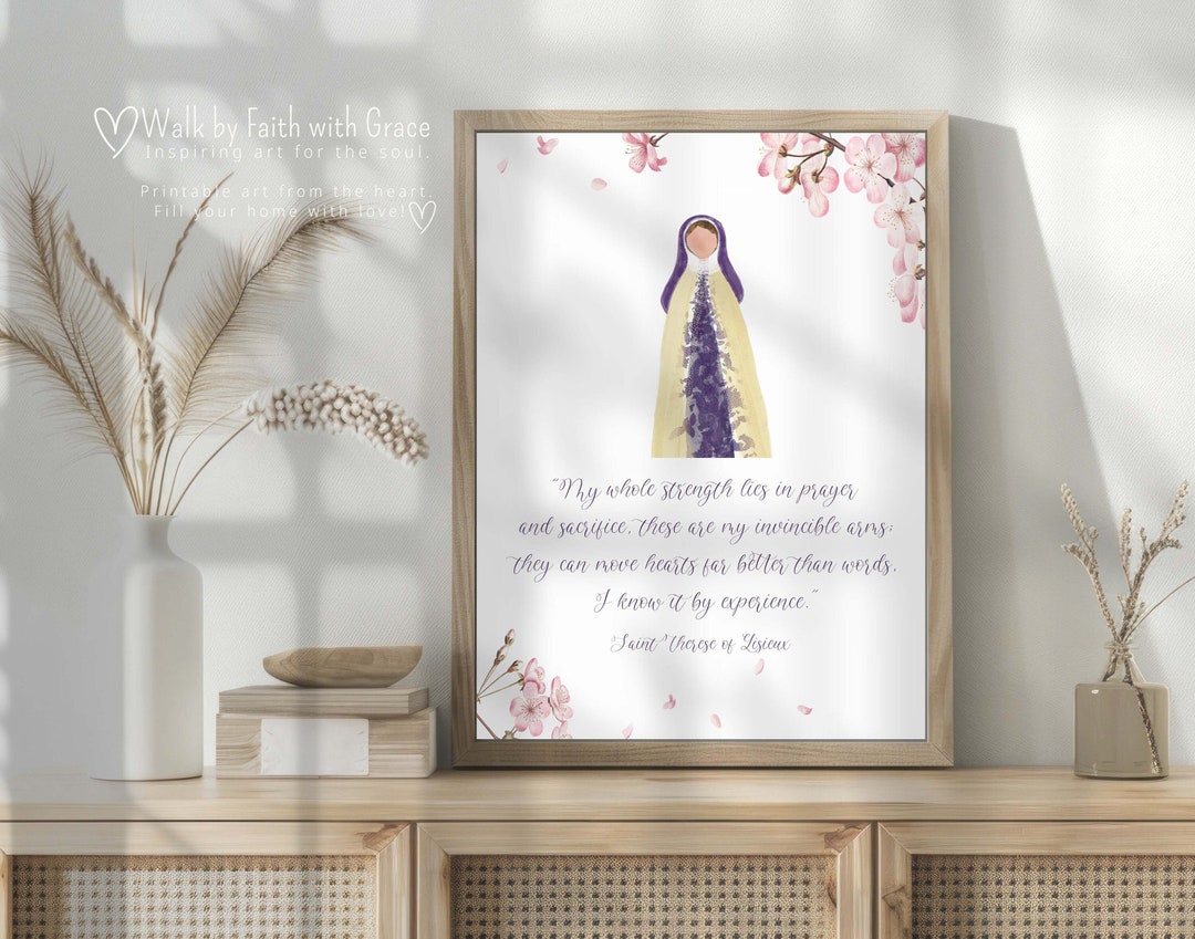 St Therese of Lisieux Catholic Wall Art PRINTABLE Digital Download ...