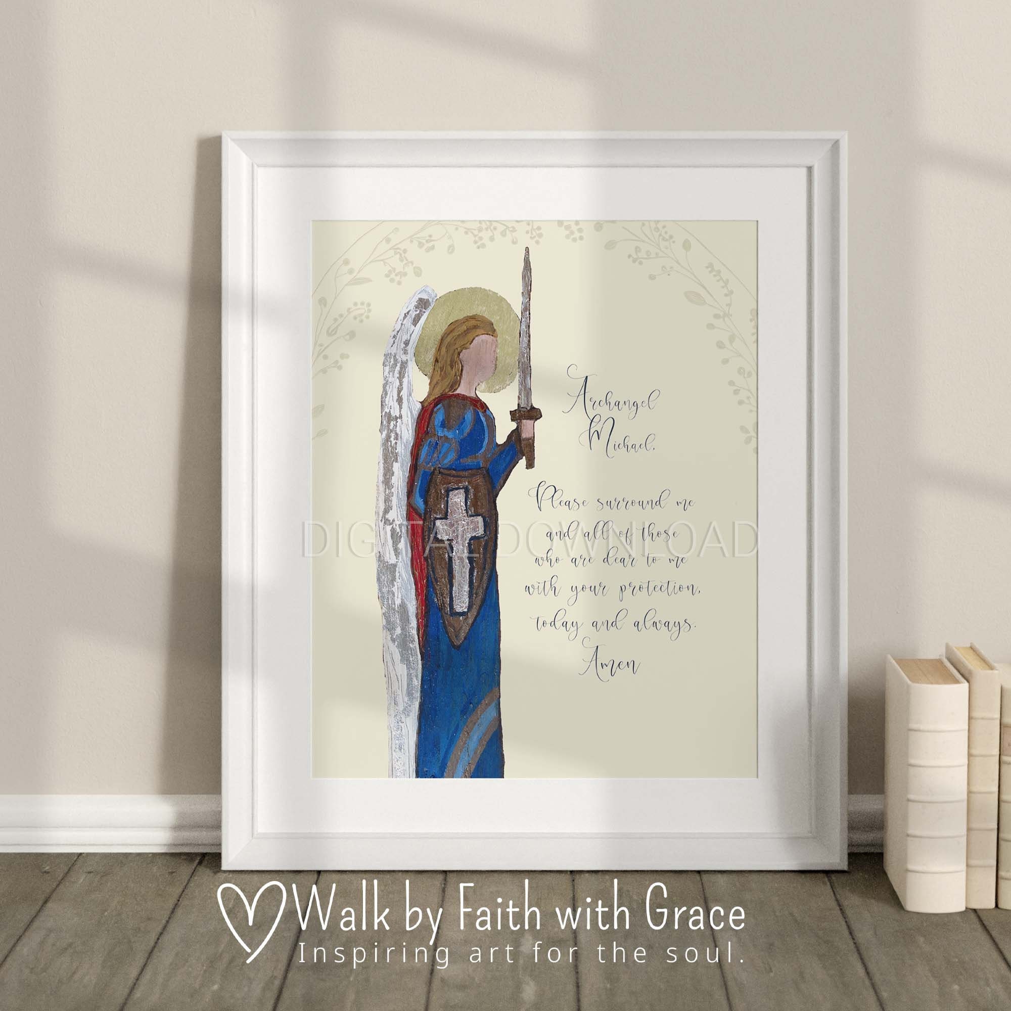 Saint Michael the Archangel Print | Catholic Art Digital Download | Archangel Michael Prayer ...