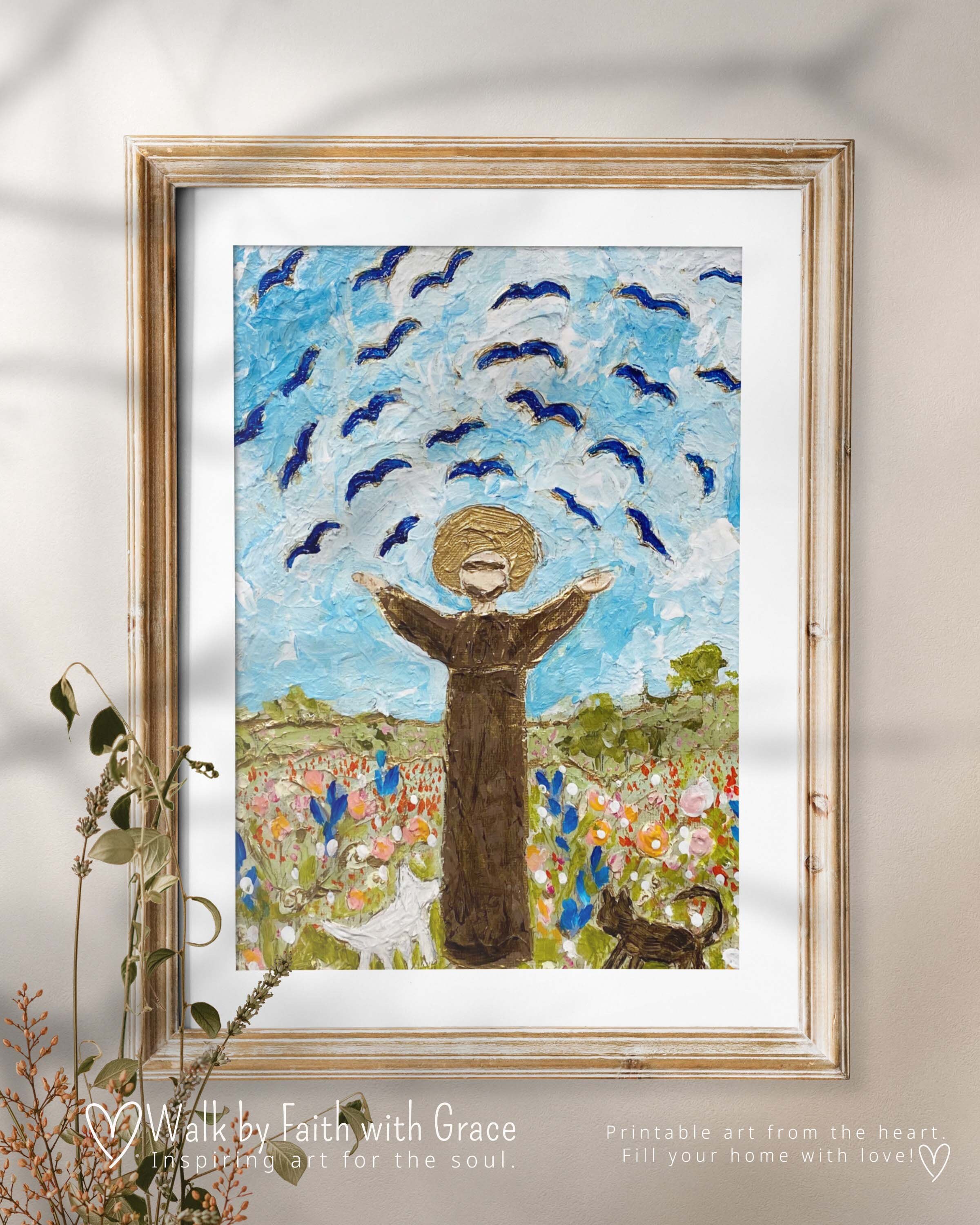 St. Francis of Assisi Printable Art • Patron Saint of Animals & Nature ...
