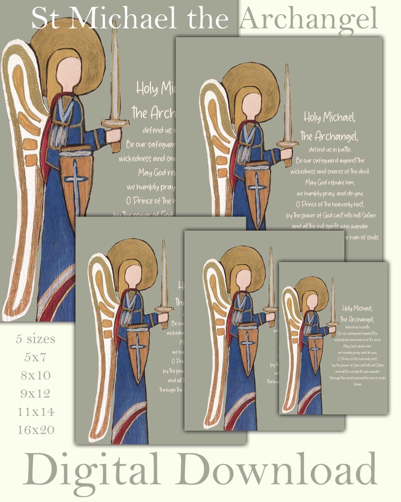 Archangel Michael Catholic Wall Art PRINTABLE Digital - Etsy