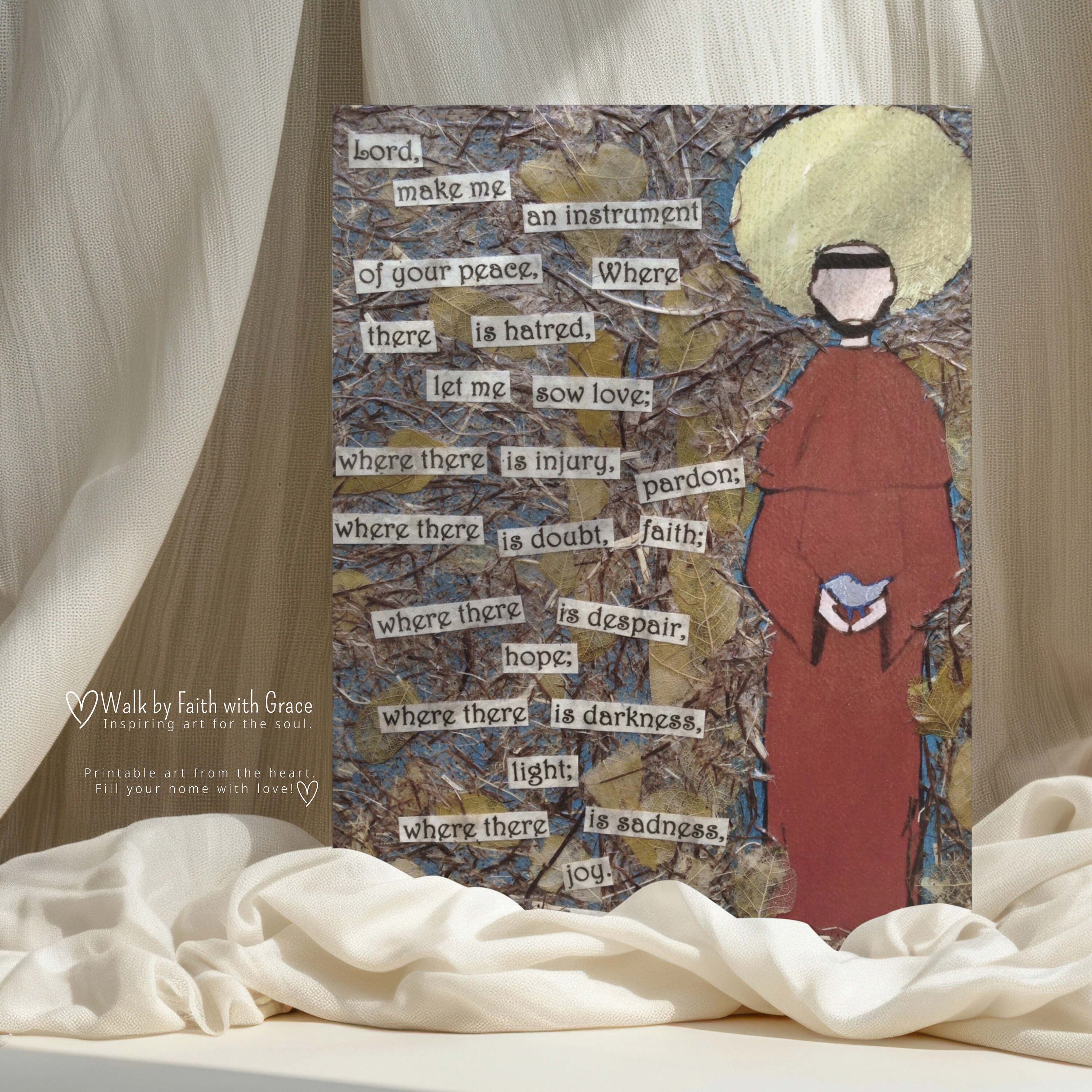 St Francis of Assisi Print Catholic Wall Art Digital Download Home ...