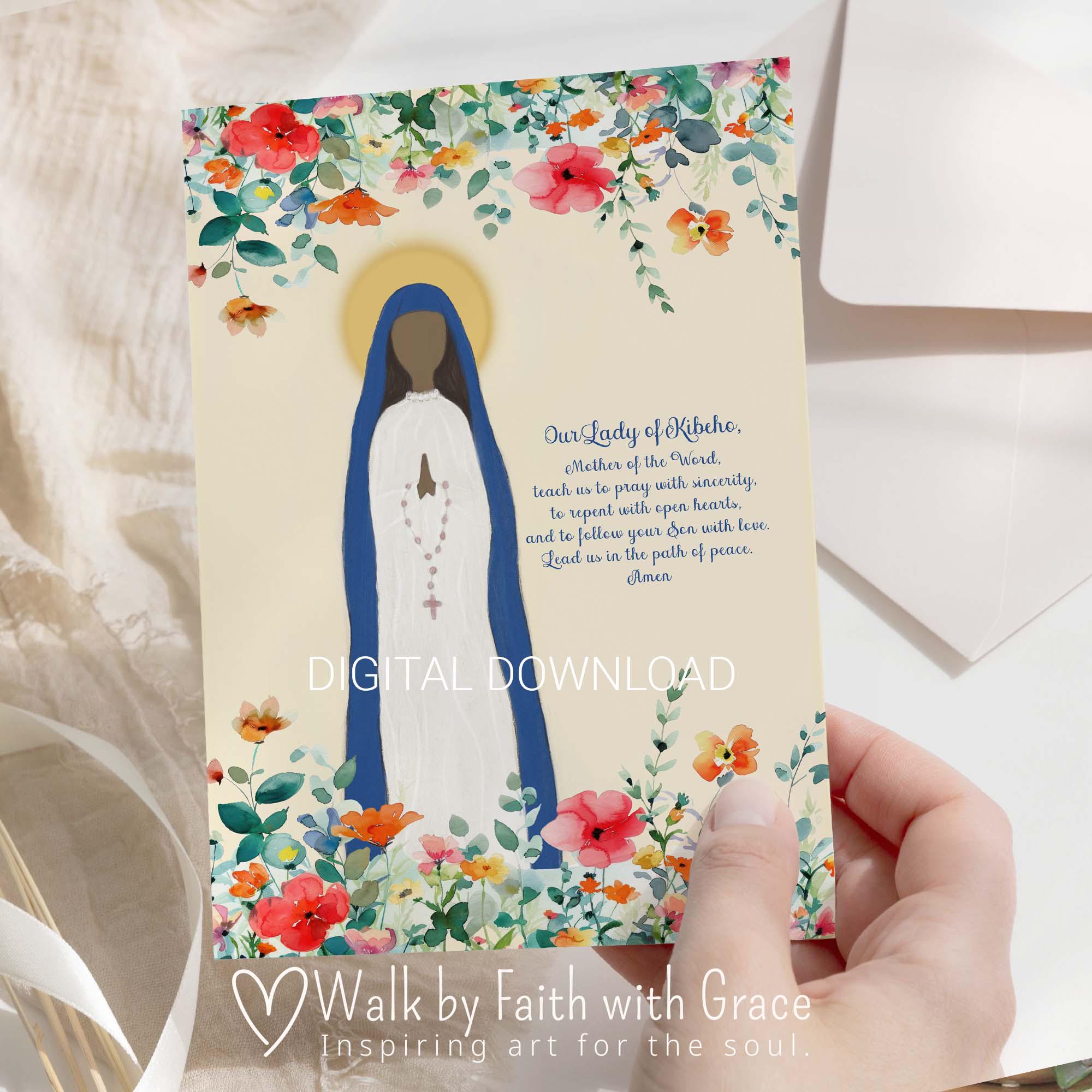 Our Lady of Kibeho Digital Print | Catholic Wall Art | Modern Blessed ...