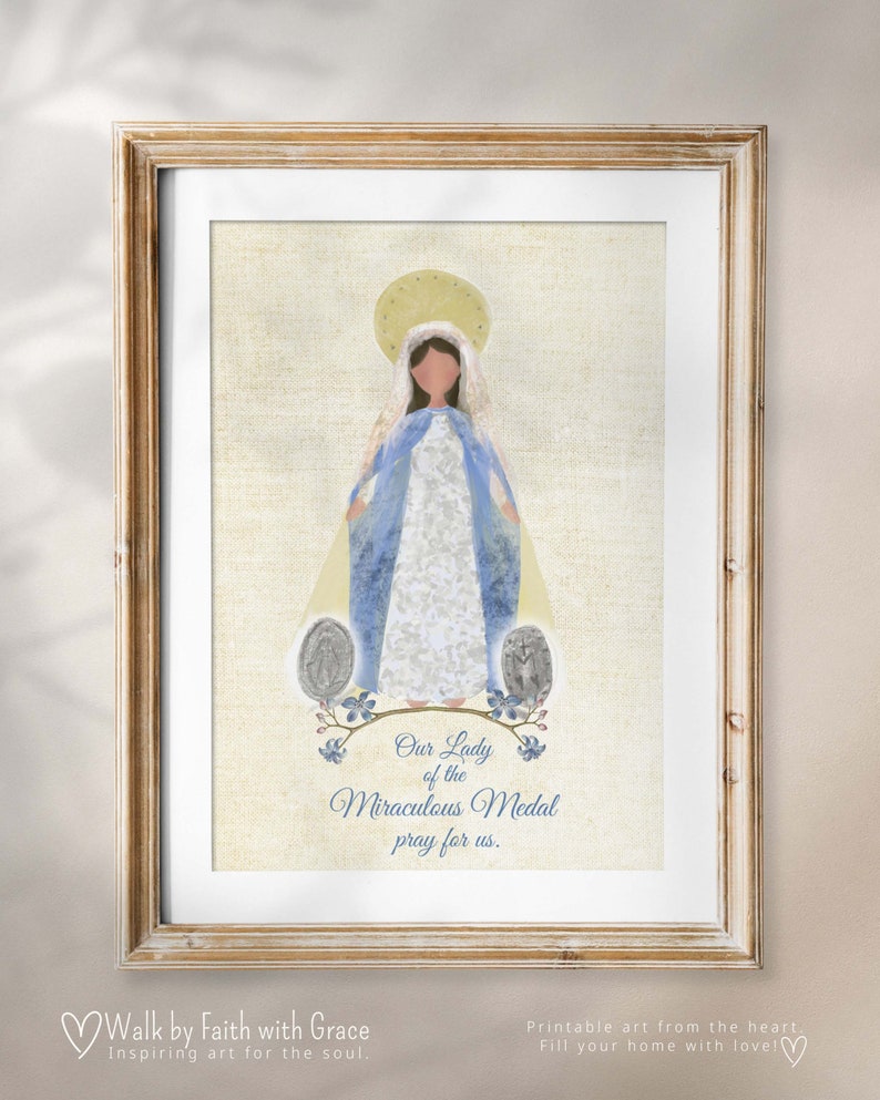 Our Lady of the Miraculous Medal Art: Virgin Mary Print (digital ...