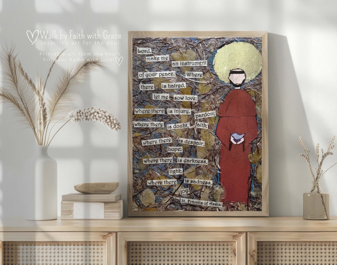 St Francis of Assisi Print Catholic Wall Art Digital Download Home ...