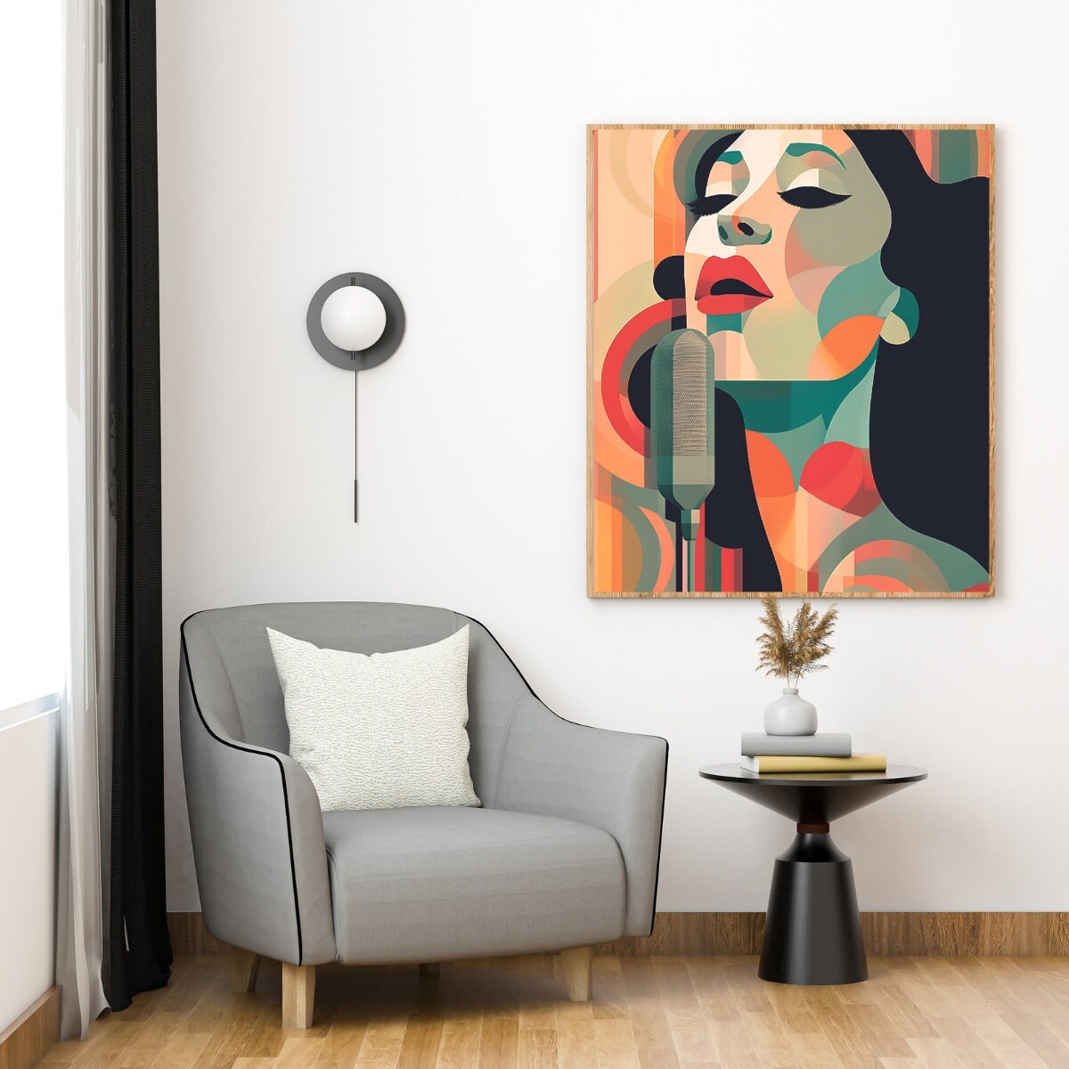 Abstract Woman Singer, Canto Wall Art, Girl Musician, Minimalist Woman ...