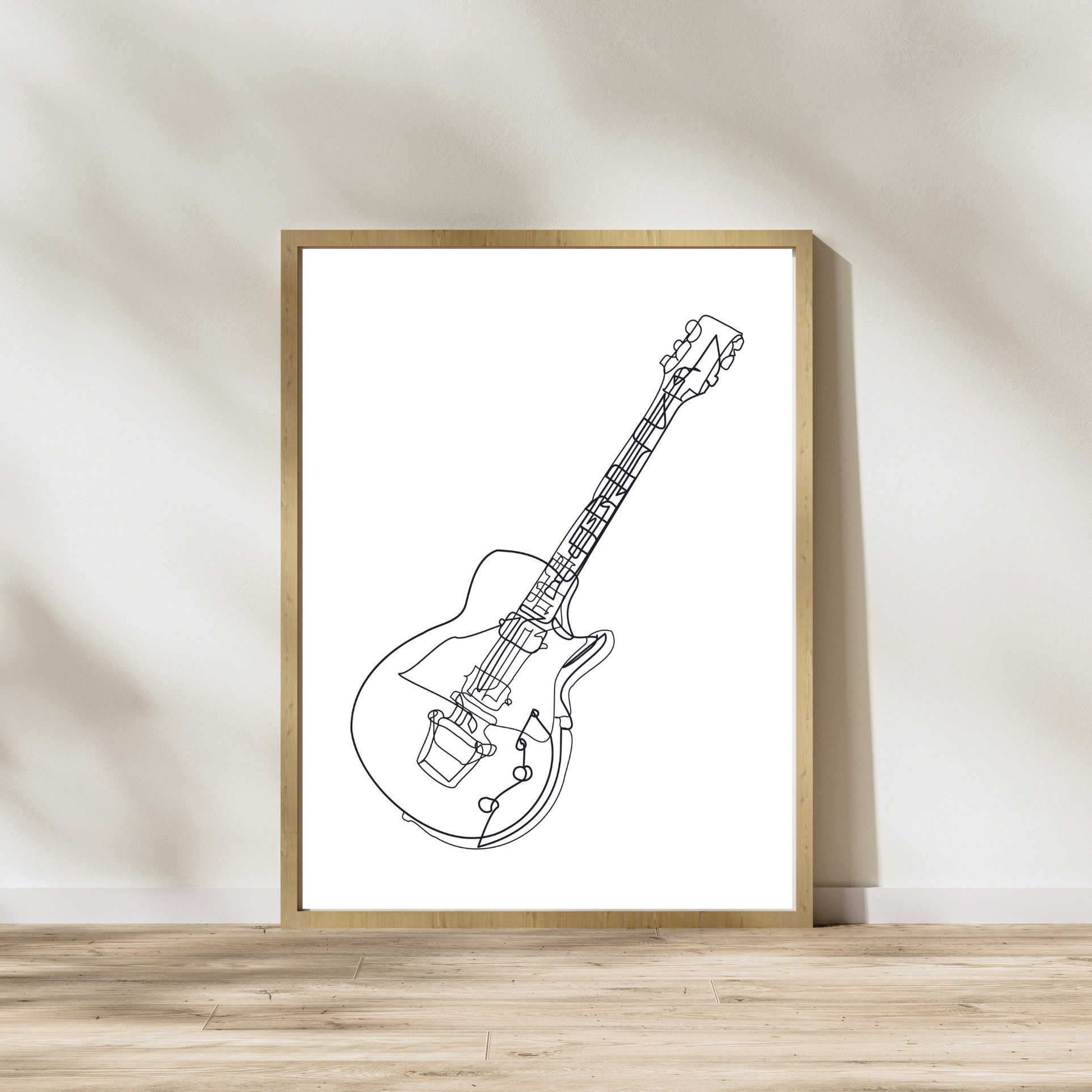 Guitar Line Art Minimalist Guitar Line Art Music Prints - Etsy