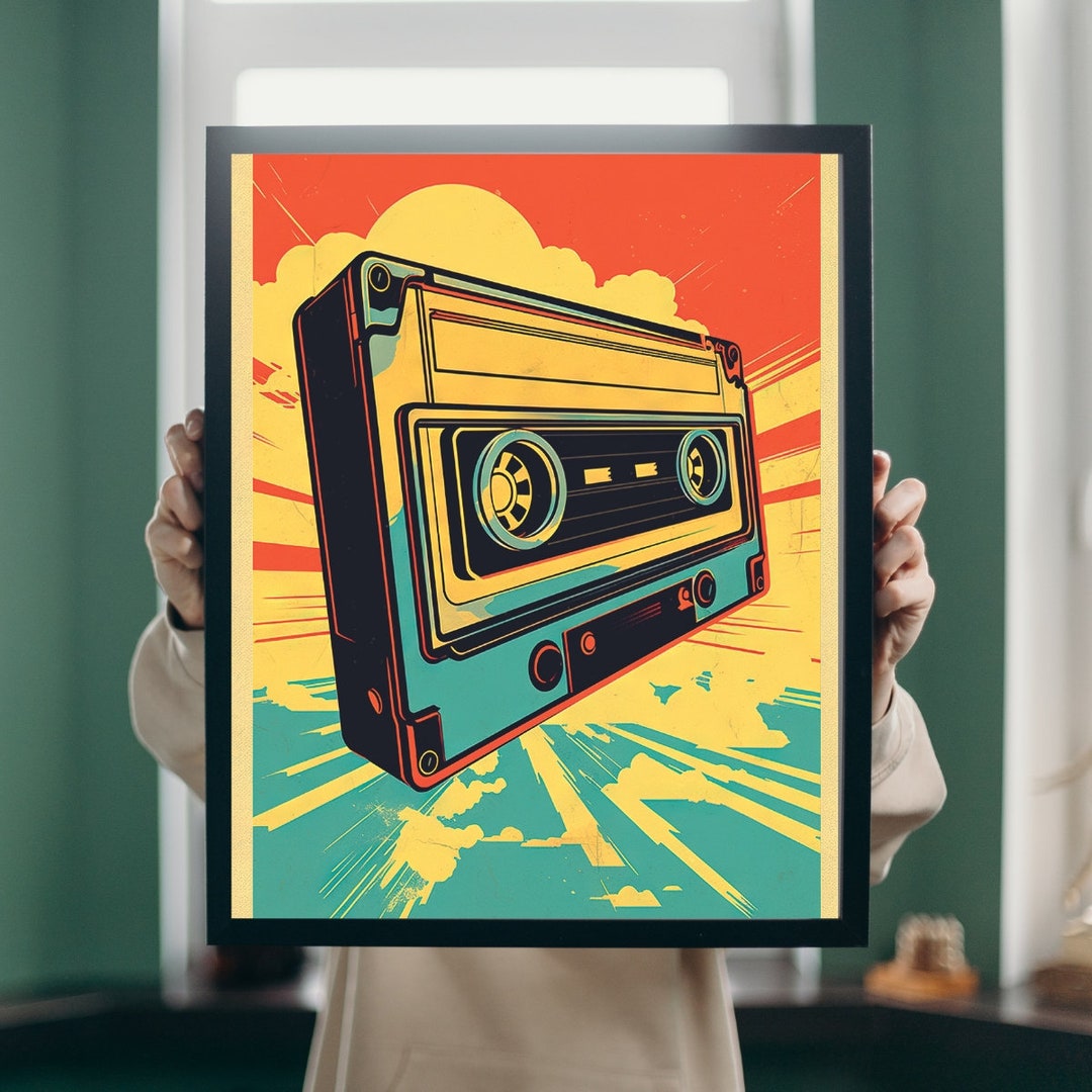 Classic Cassette Tape Art Poster, Wall Art Room Decor, Music Printble ...