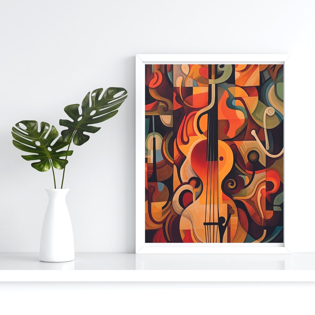 Abstract Guitar Wall Art, Music Instrument Digital Print, Printable Art ...