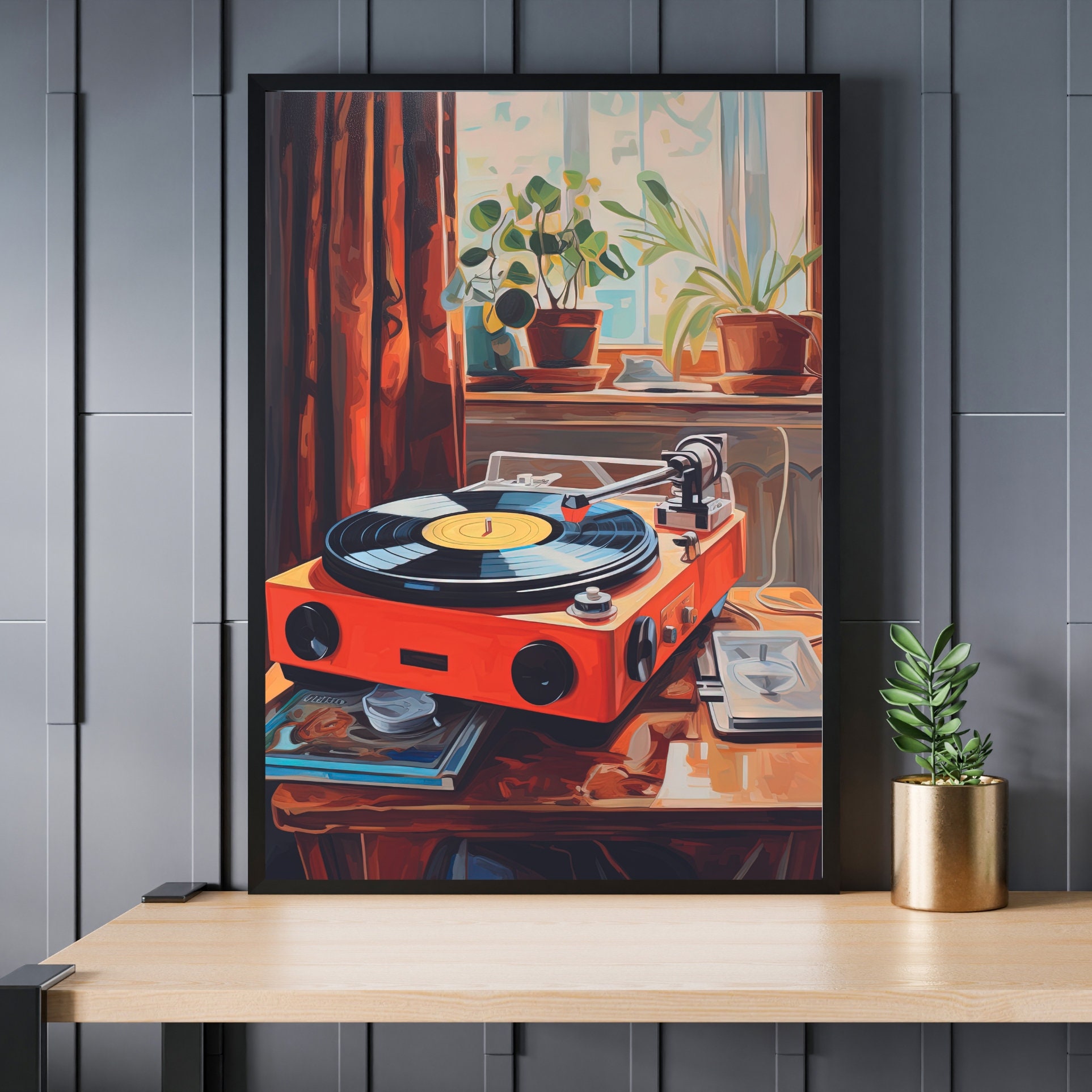 Vinyl Record Print, Record Player Art, Vintage Wall Art, Vintage Music Wall Art, Retro Wall ...