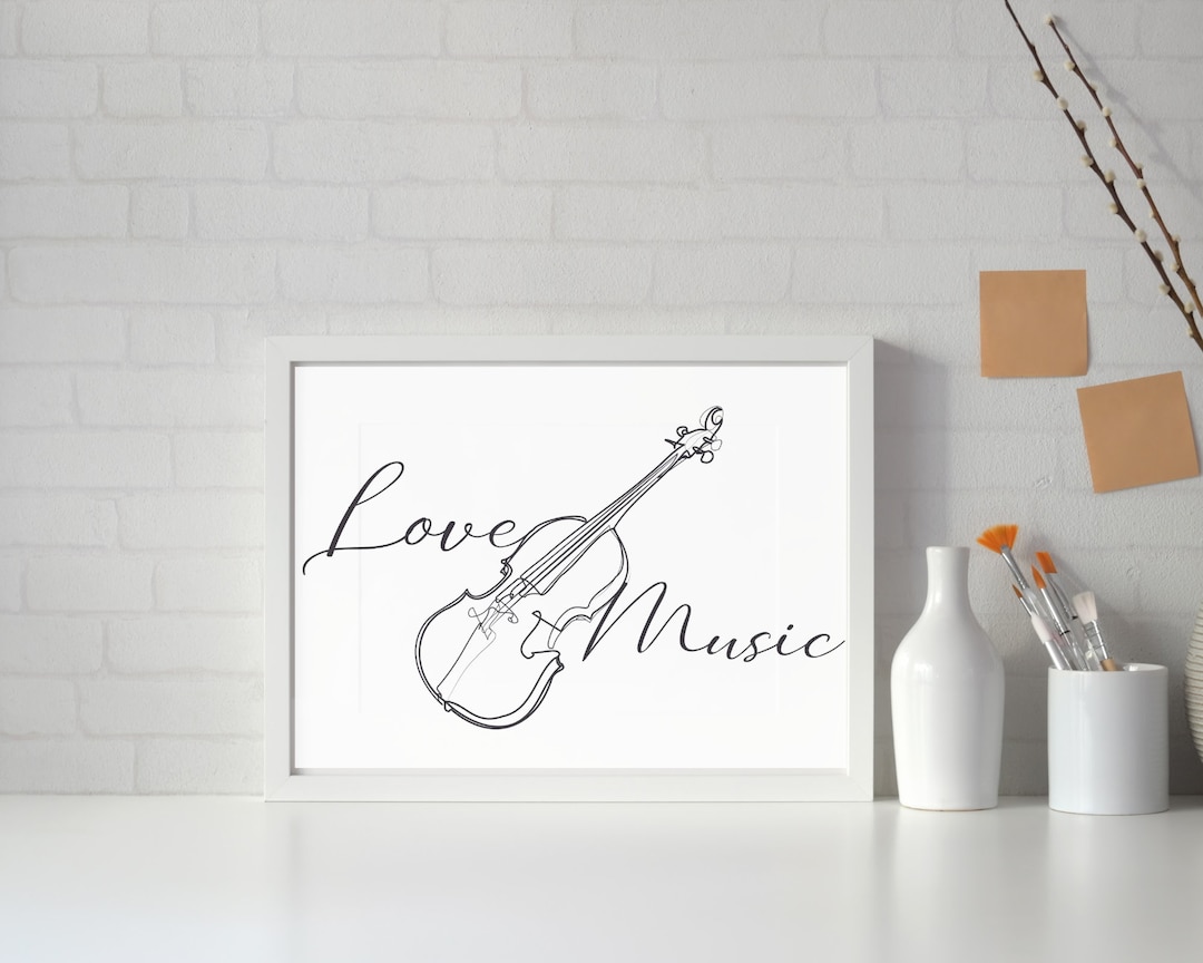 Guitar Line Art, Rock Music Instrument Printable, Guitar Line Art ...