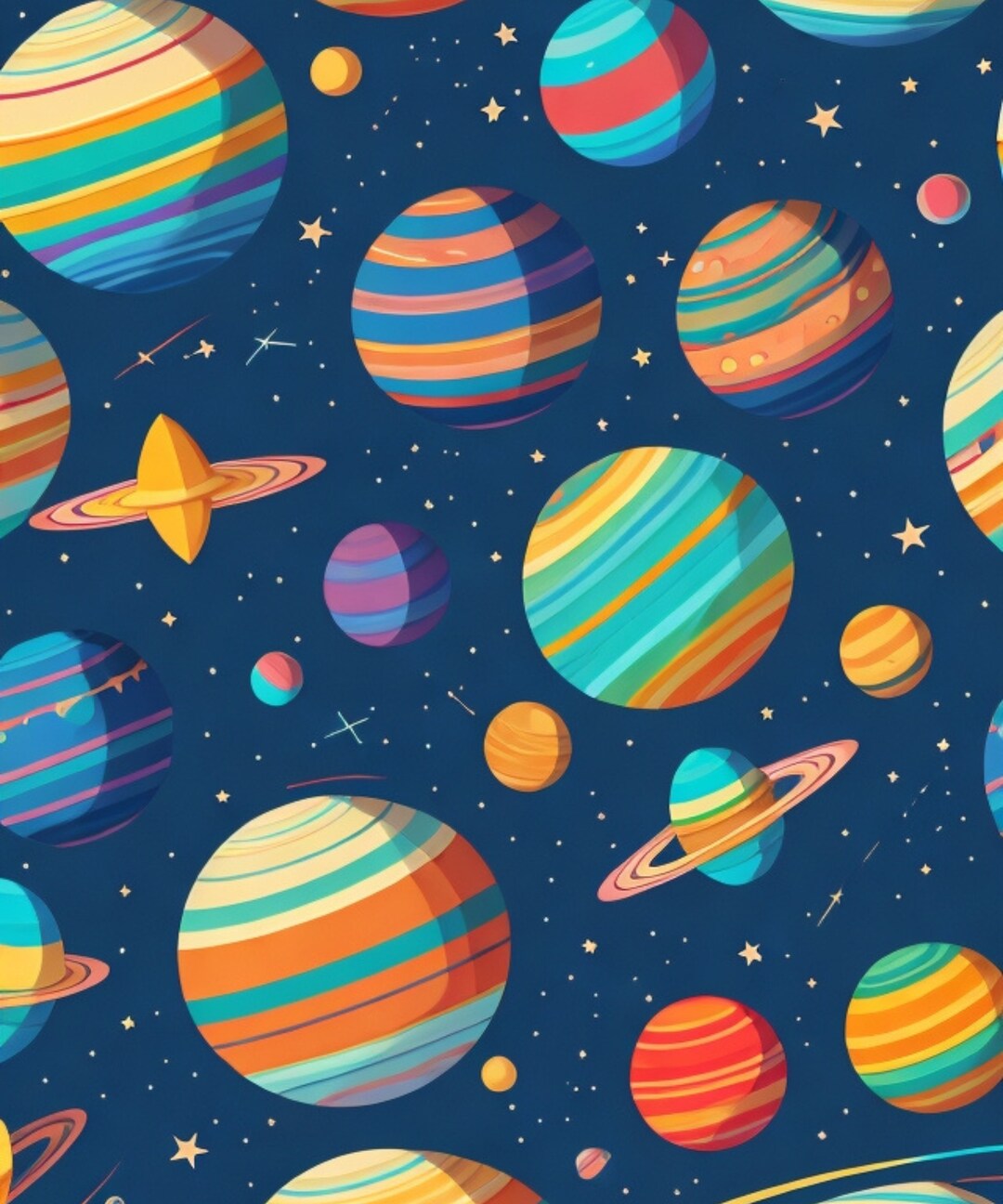 Printable Papers Patterns of Planets and Stars - Etsy