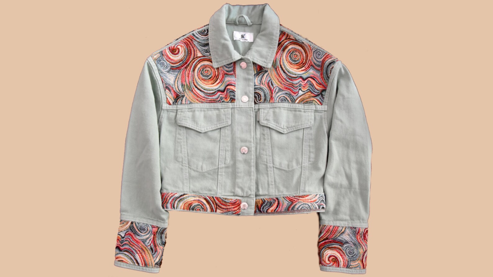 Women's Denim Jacket With Van Gogh Pattern Fabric - Unique Art-inspired ...