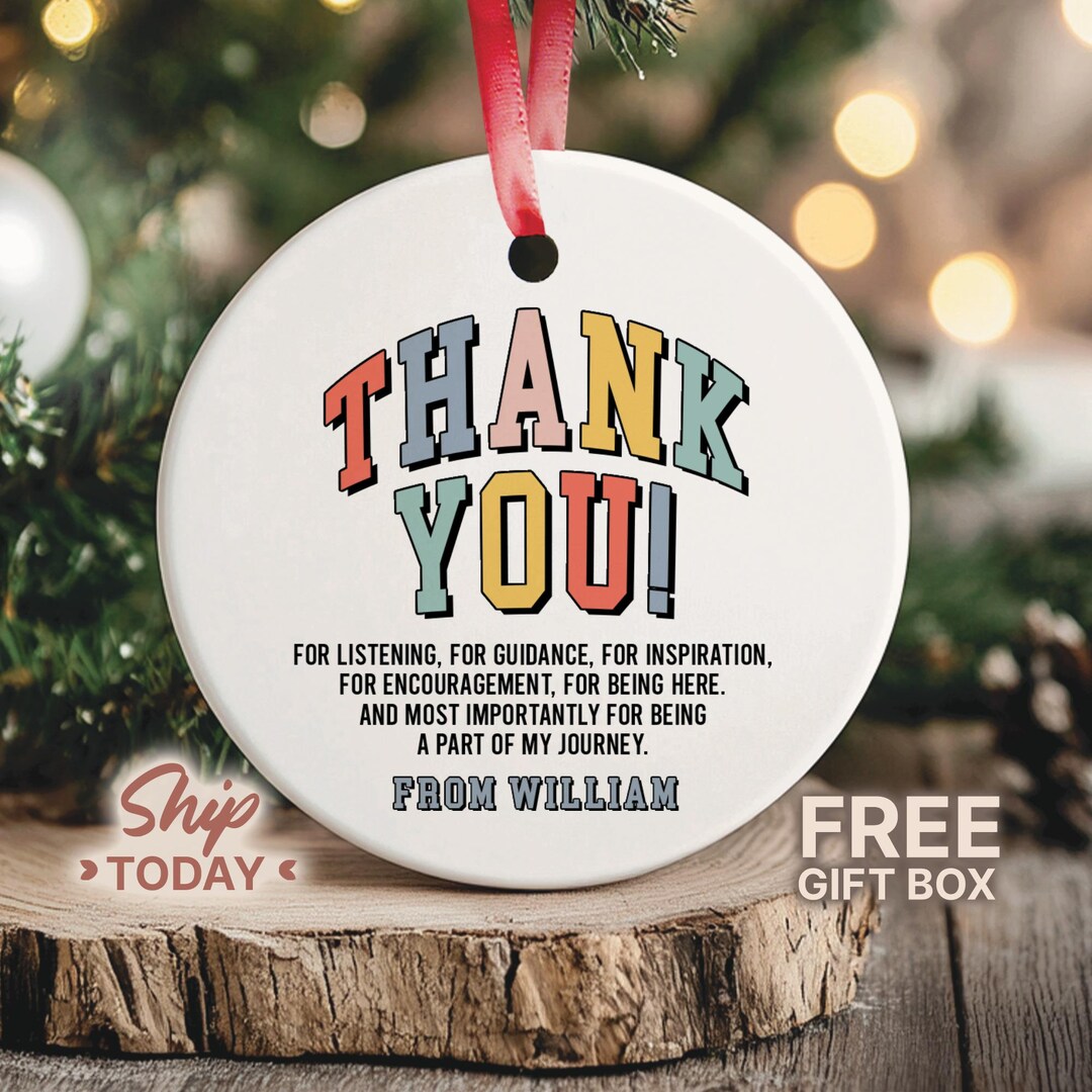 Thank You Christmas Ornament: Personalized Mentor Gift, Custom ...