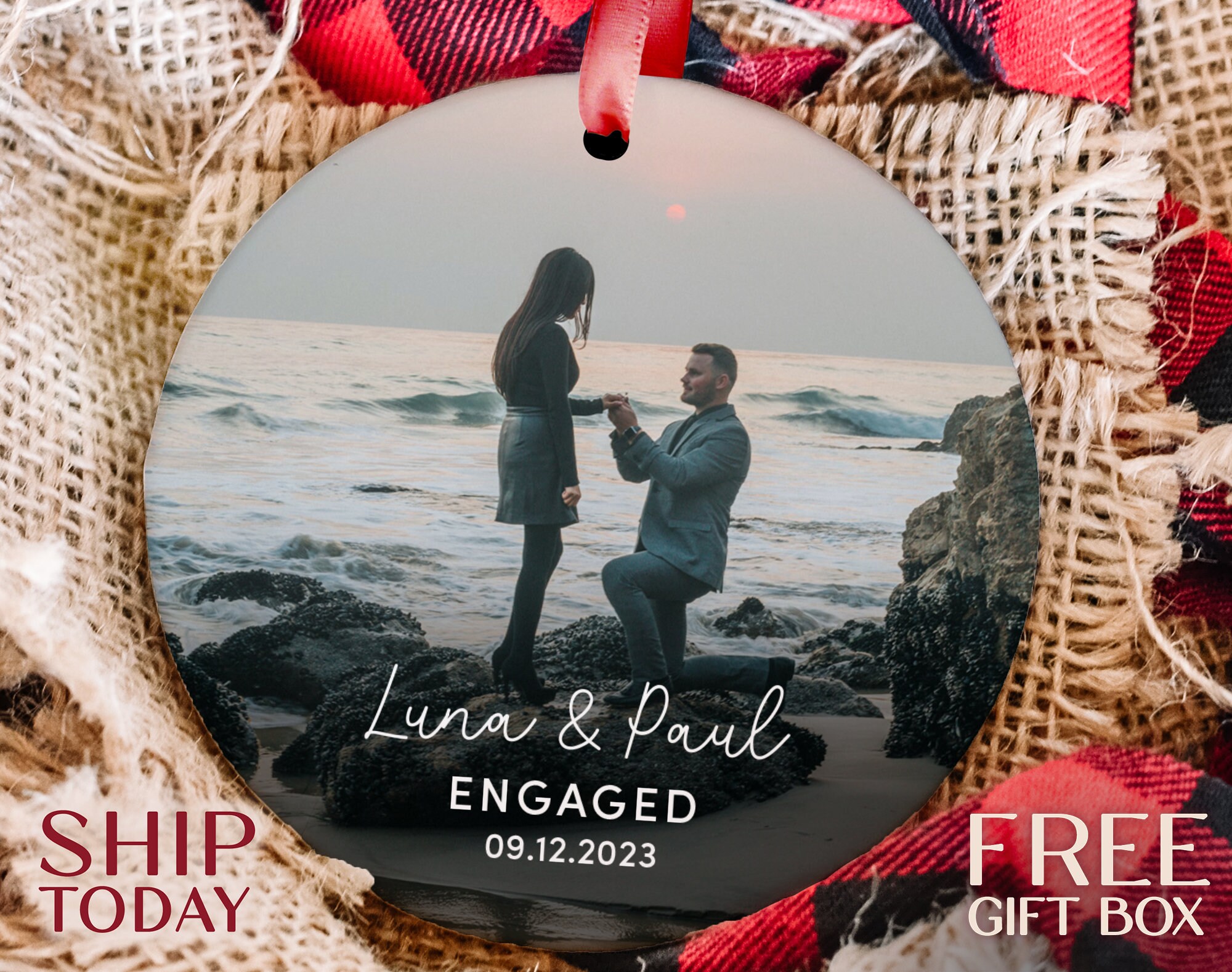 Personalized Engagement Celebration Ornament Perfect for - Etsy