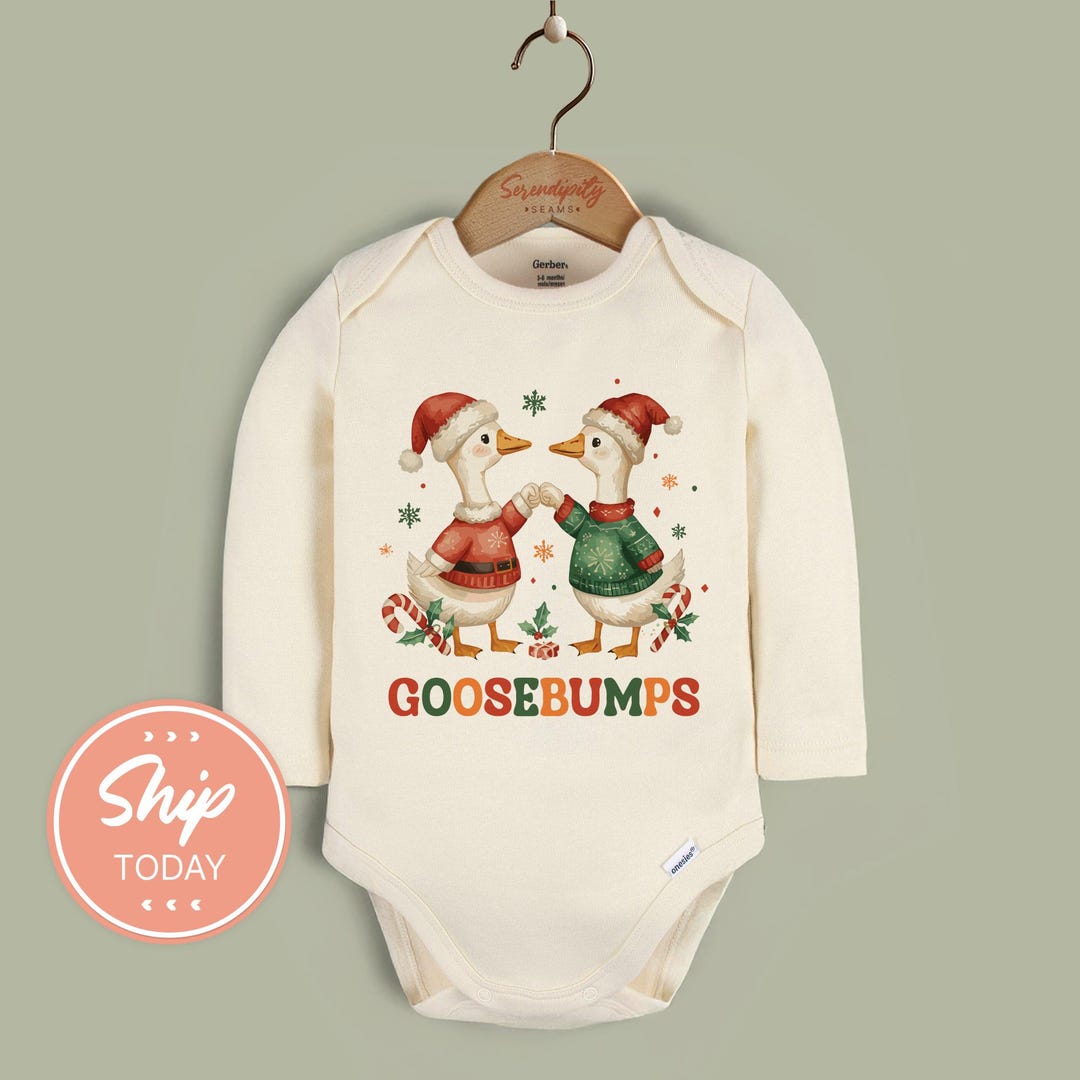 Goosebumps Christmas Onesies® Brand: Cute Goose Holiday Bodysuit ...