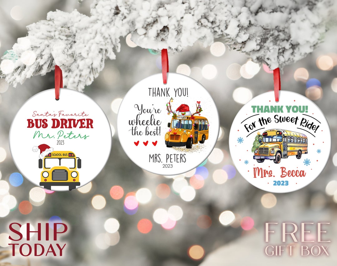 Personalized Bus Driver Ornament, Custom School Bus Driver Christmas ...